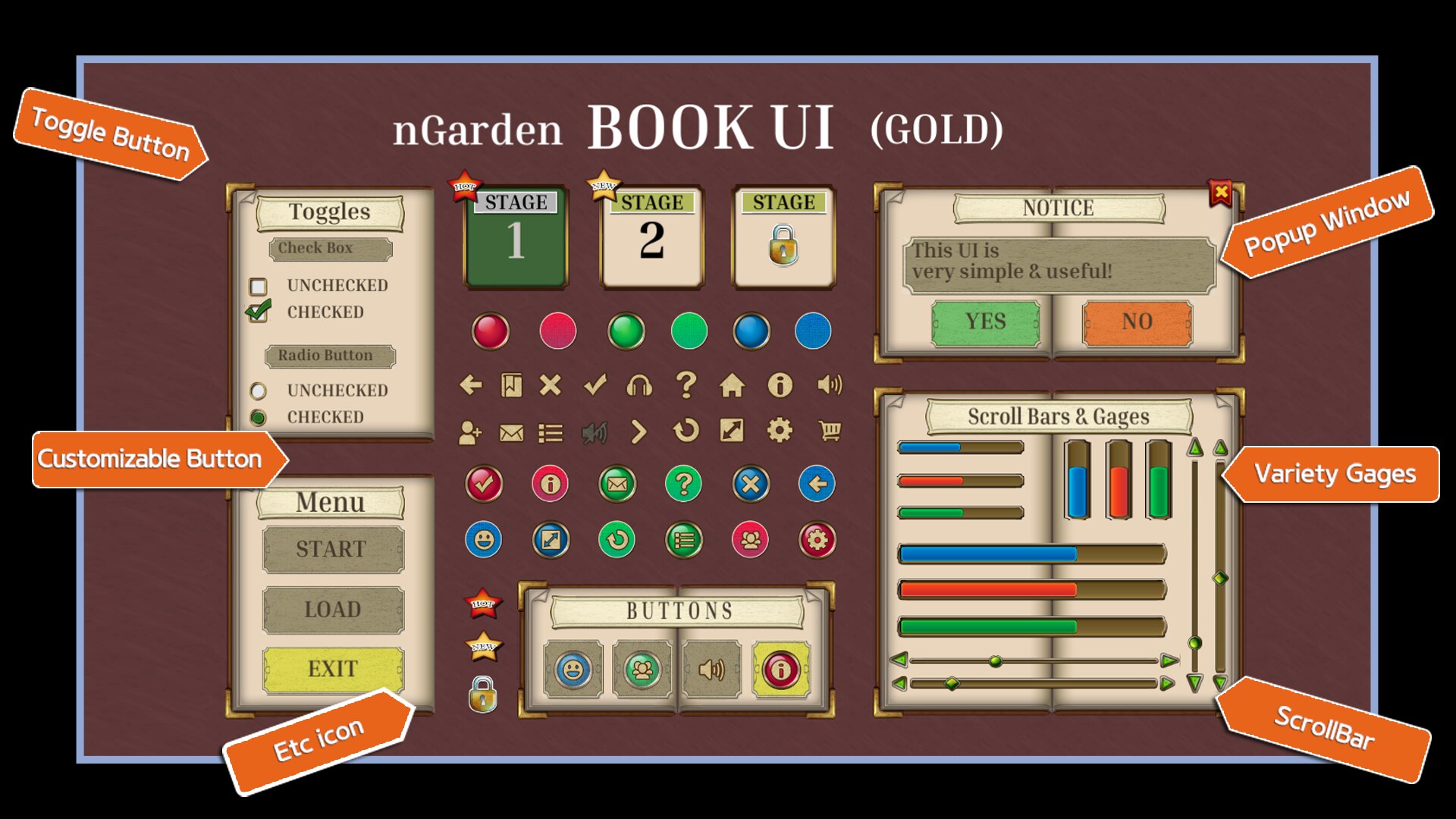 nGarden Book UI in 2D Assets - UE Marketplace