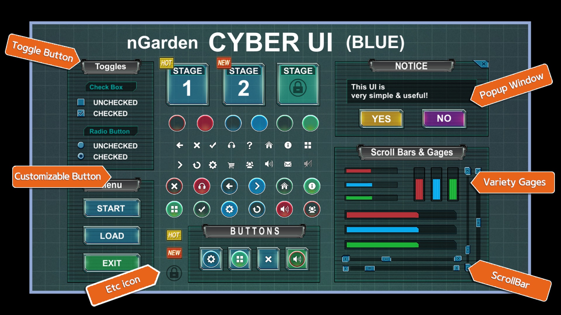 nGarden Cyber UI in 2D Assets - UE Marketplace