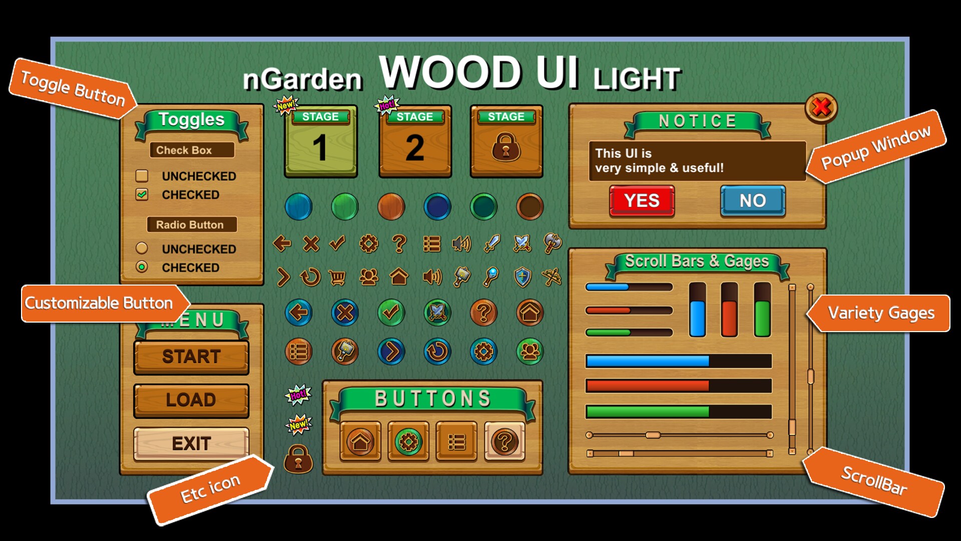 nGarden Wood UI in 2D Assets - UE Marketplace