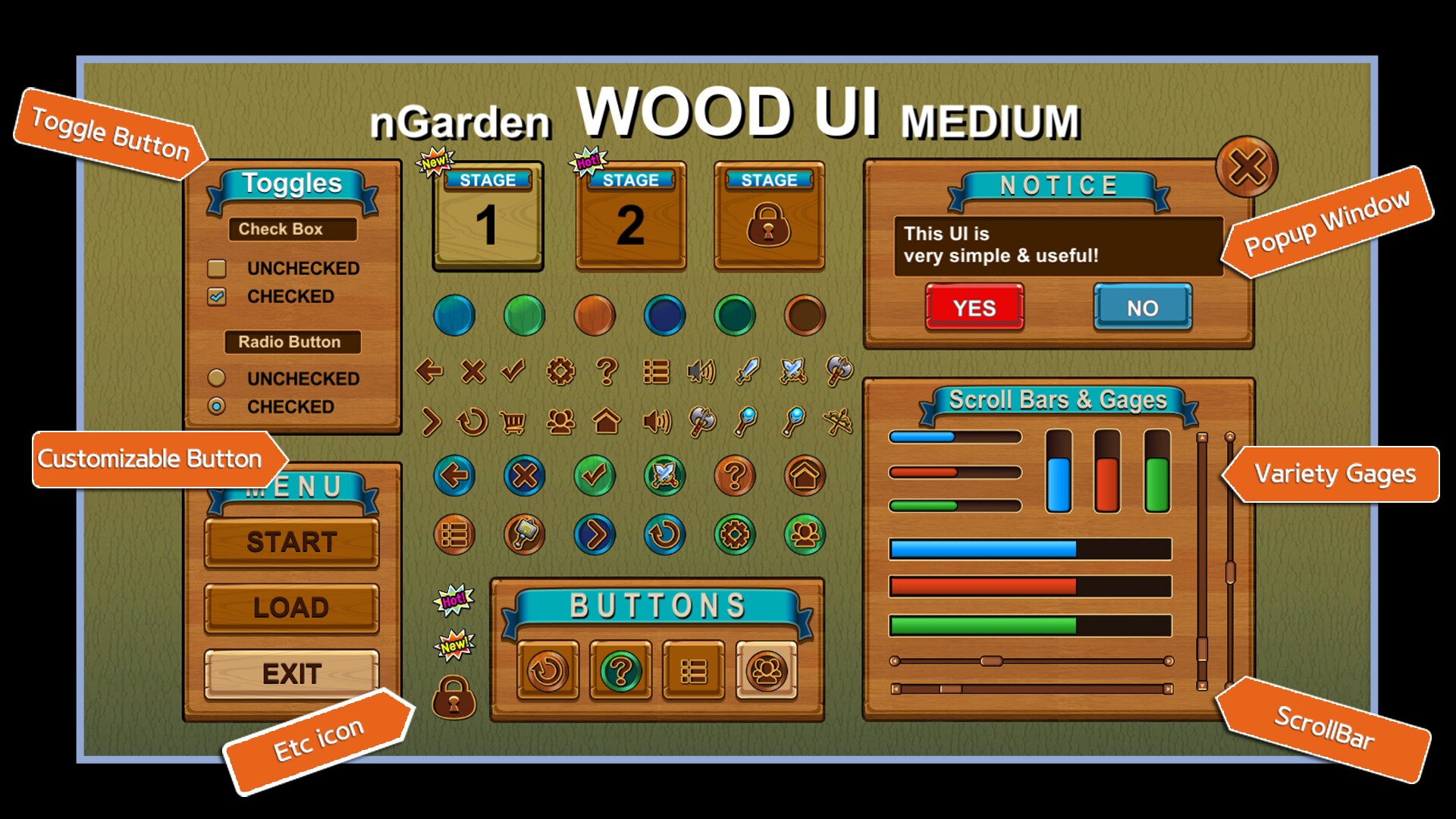 nGarden Wood UI in 2D Assets - UE Marketplace