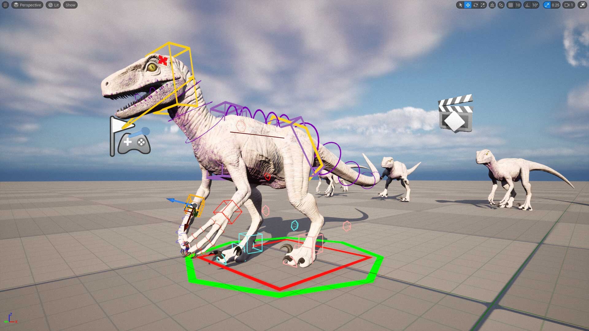White Raptor Dinosaur Control Rig：キャラクター - UE マーケットプレイス