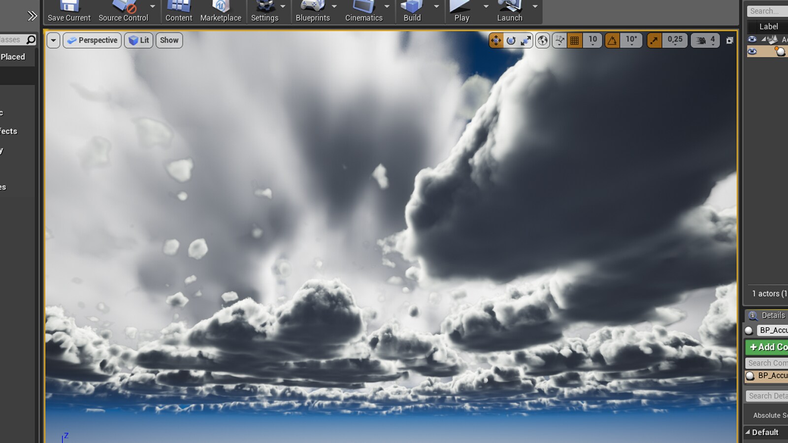 Accurate volumetric clouds in Blueprints - UE Marketplace