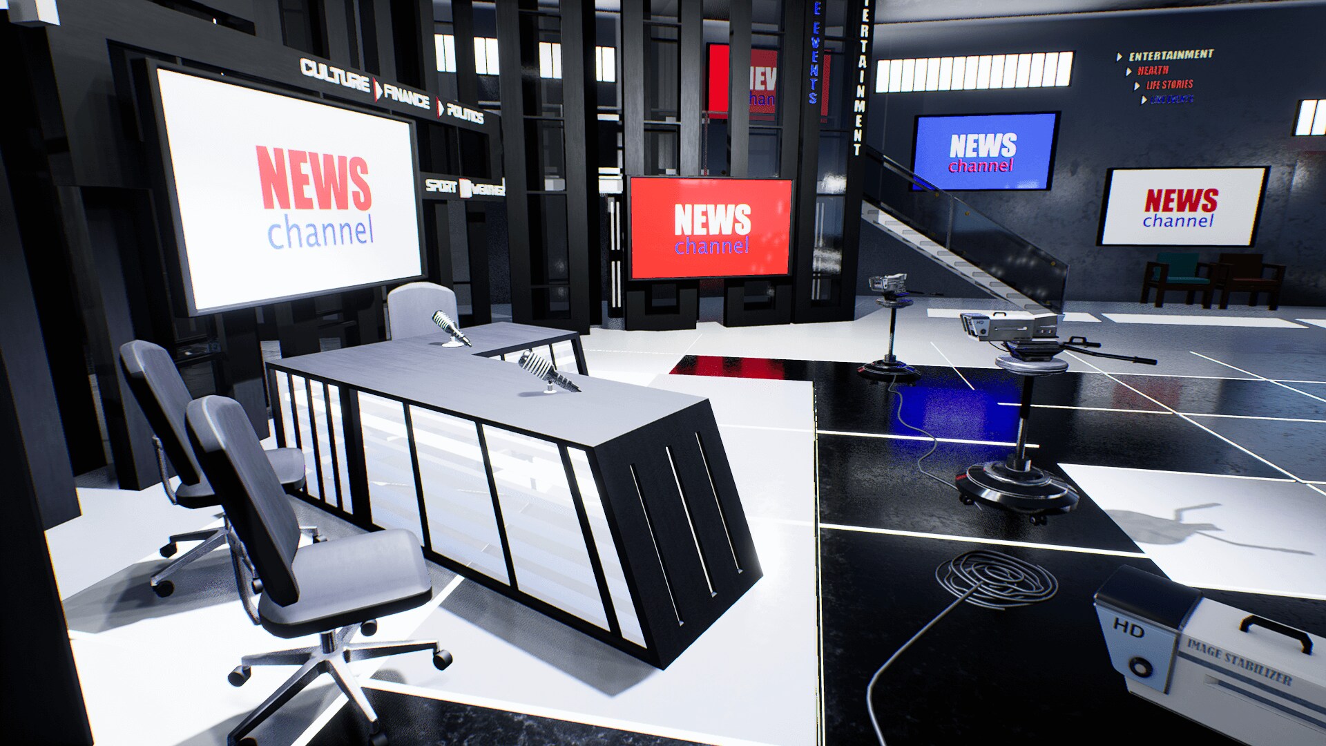 News Channel TV Studio in Props - UE Marketplace
