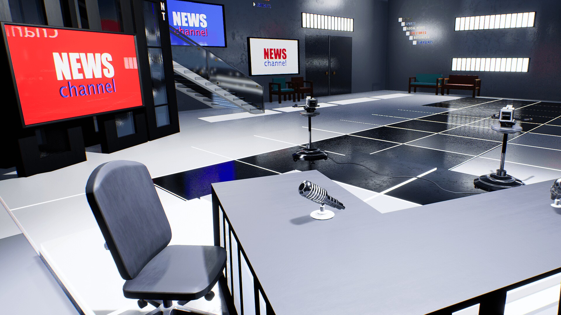 News Channel TV Studio in Props - UE Marketplace