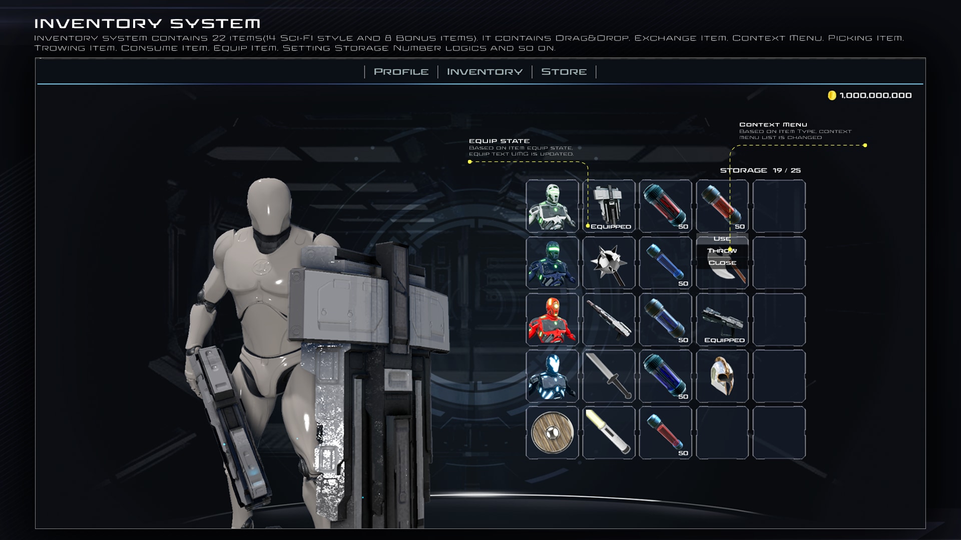 Dynamic UI Inventory, Equipment, Store in Blueprints - UE Marketplace