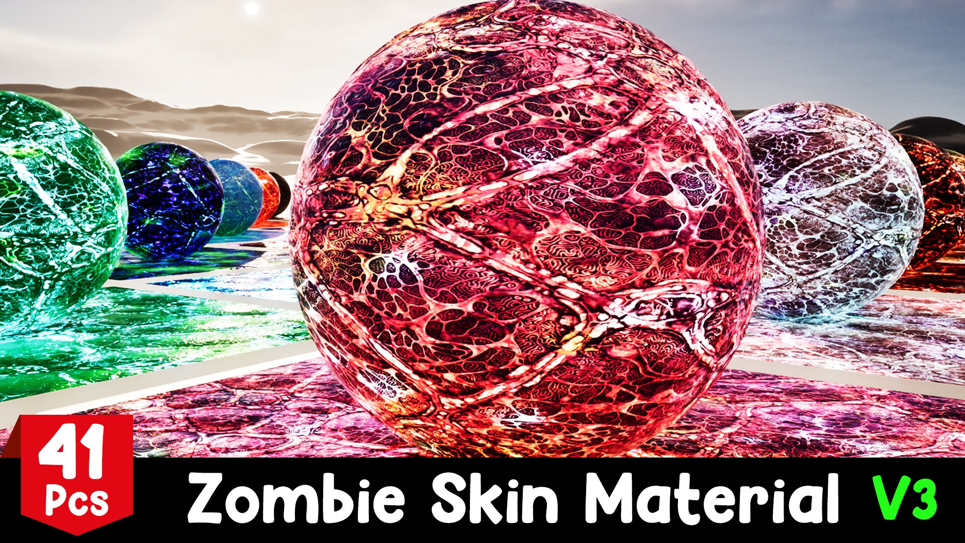 Zombie Skin Material V3 - 41 Pcs 4K Material ( 5 Animated Material ) in ...