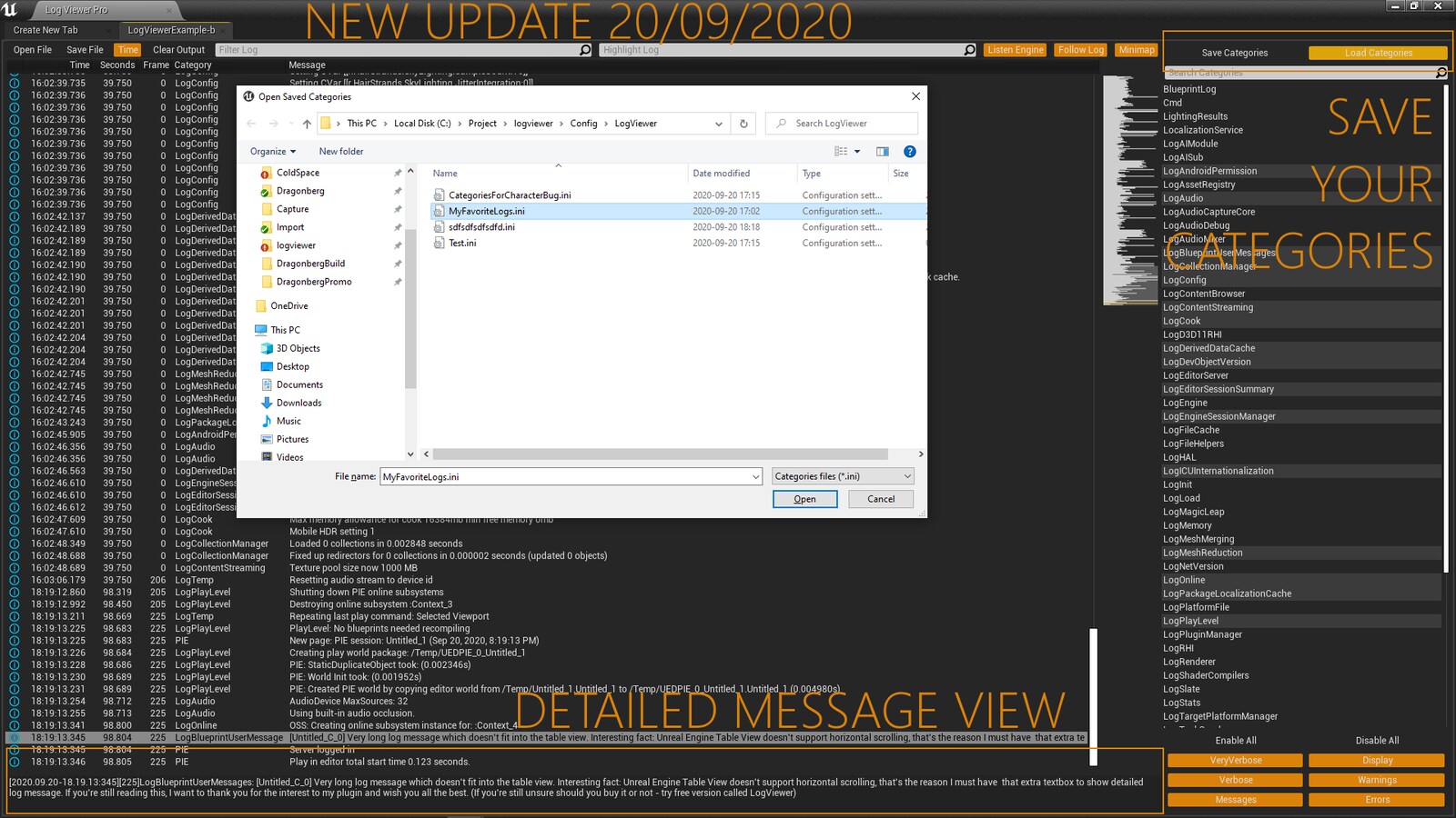 Log Viewer Pro in Code Plugins - UE Marketplace