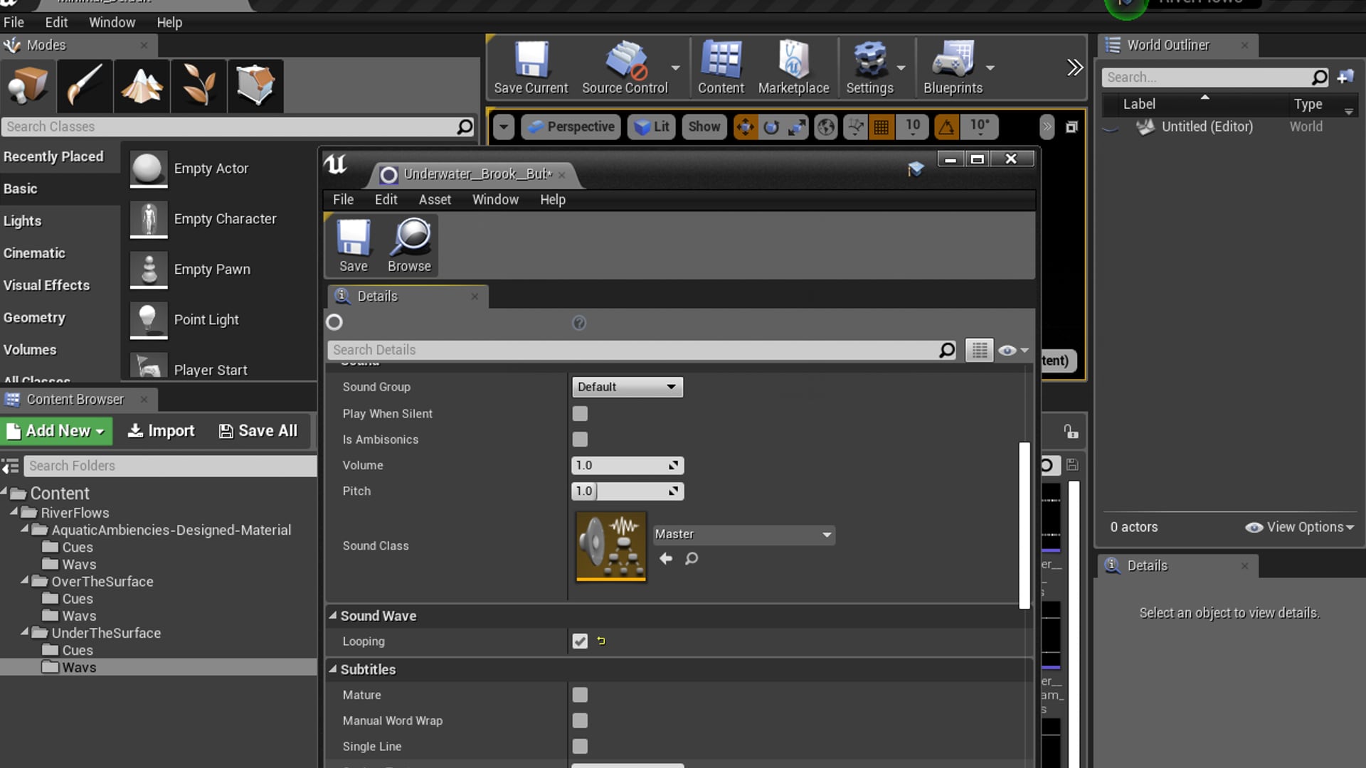 River Flows: Over and Under in Sound Effects - UE Marketplace