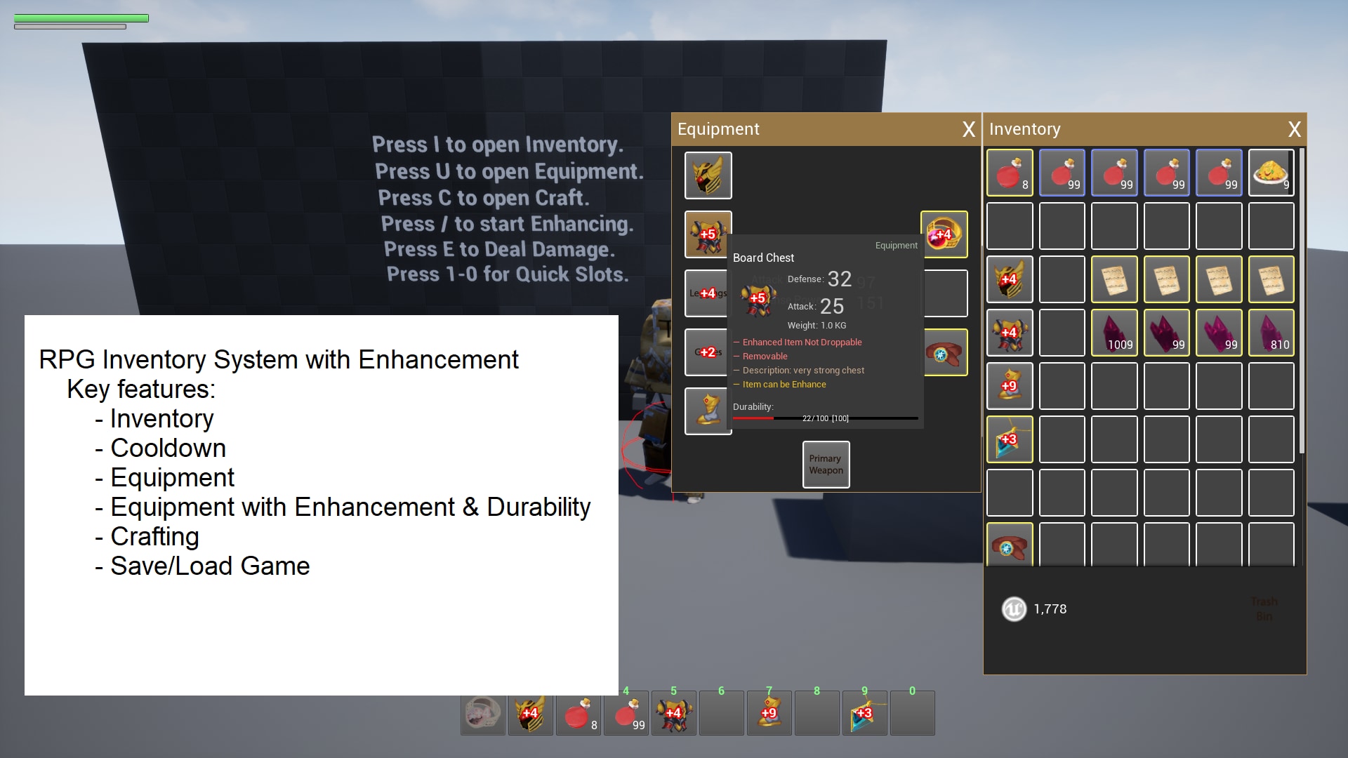Rpg Upgradeable Inventory System In Blueprints Ue Marketplace