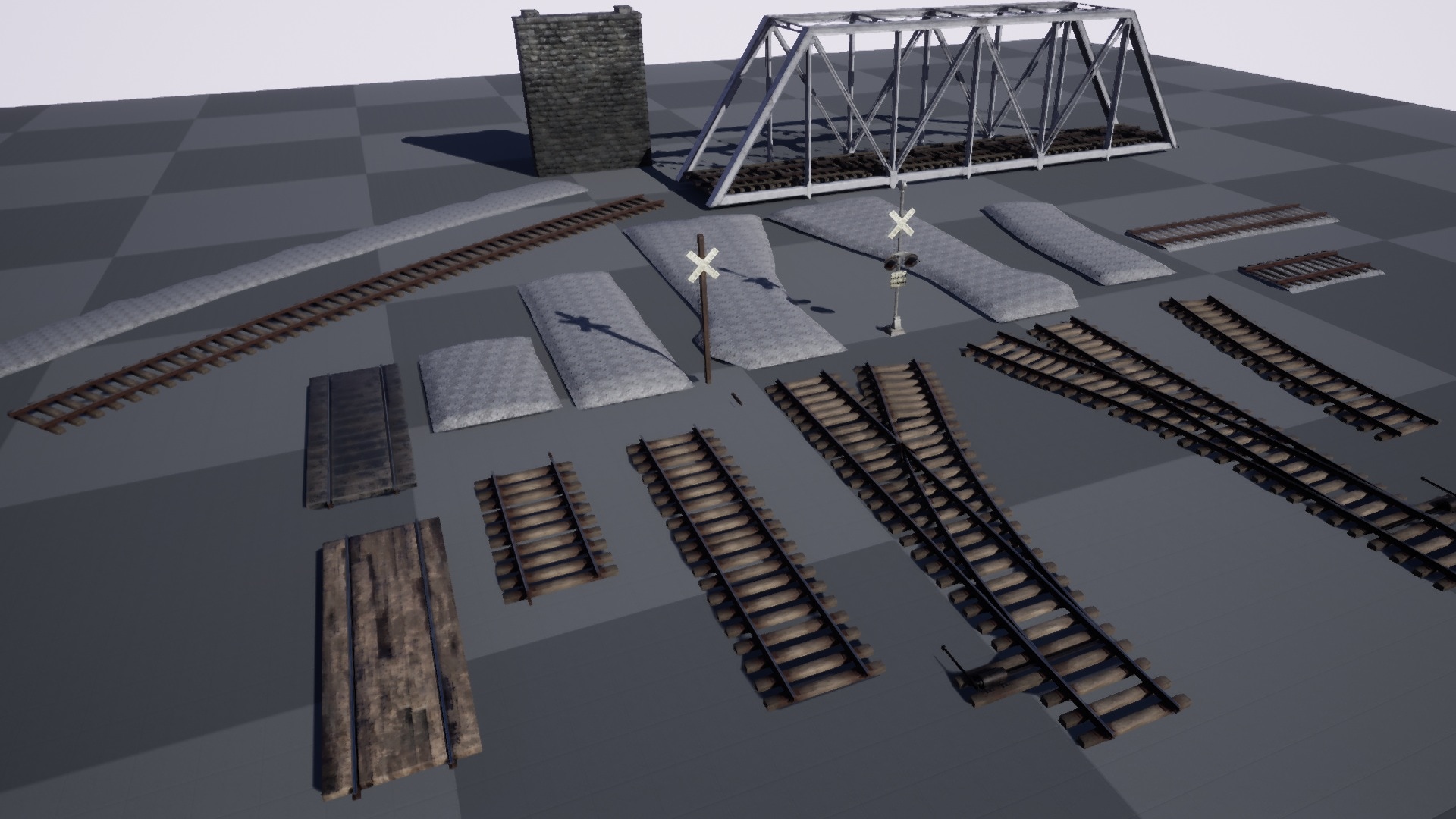 Railroad Track Pack in Props - UE Marketplace