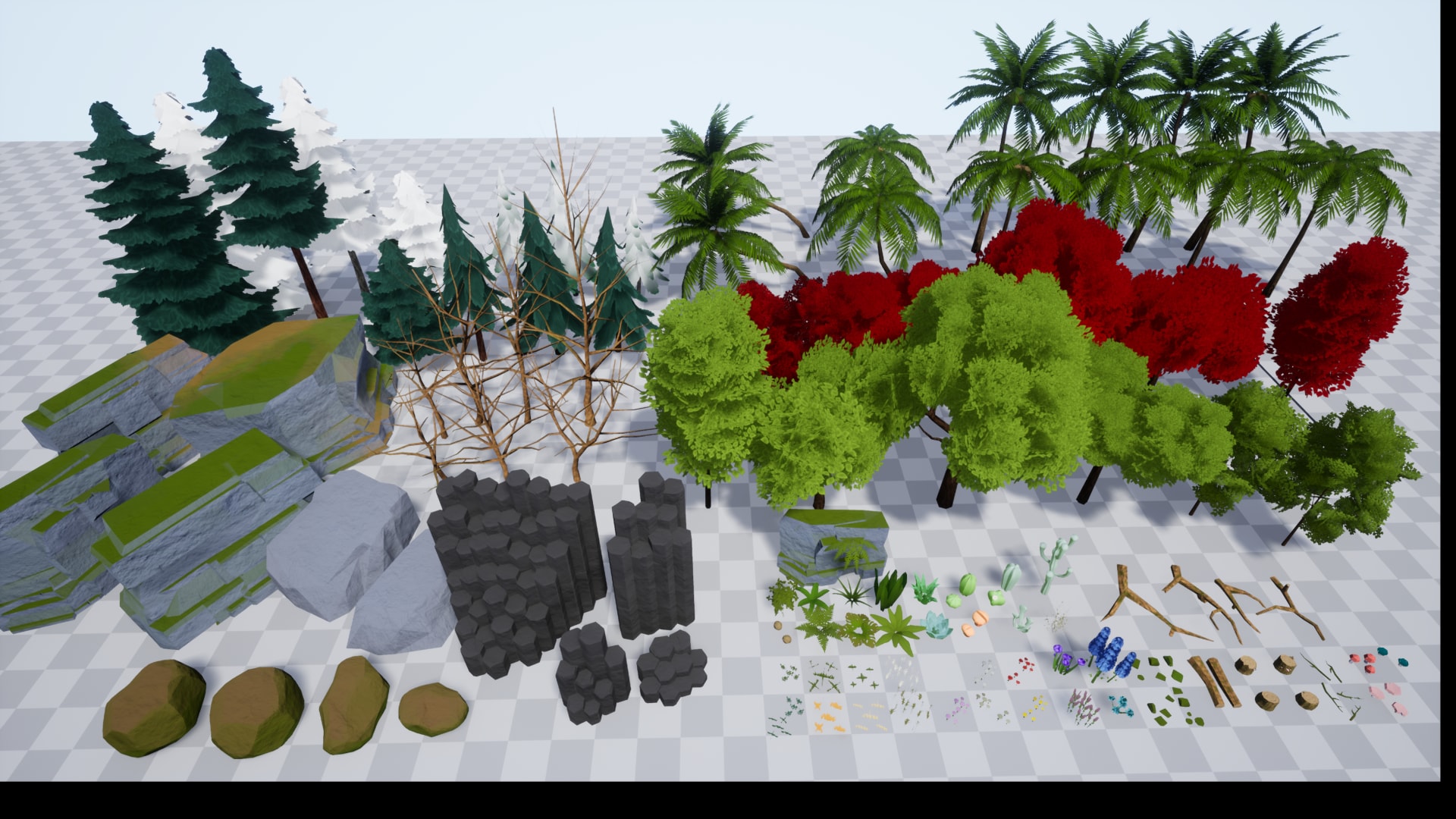 Stylized'n'Optimized Open World Foliage in Props - UE Marketplace