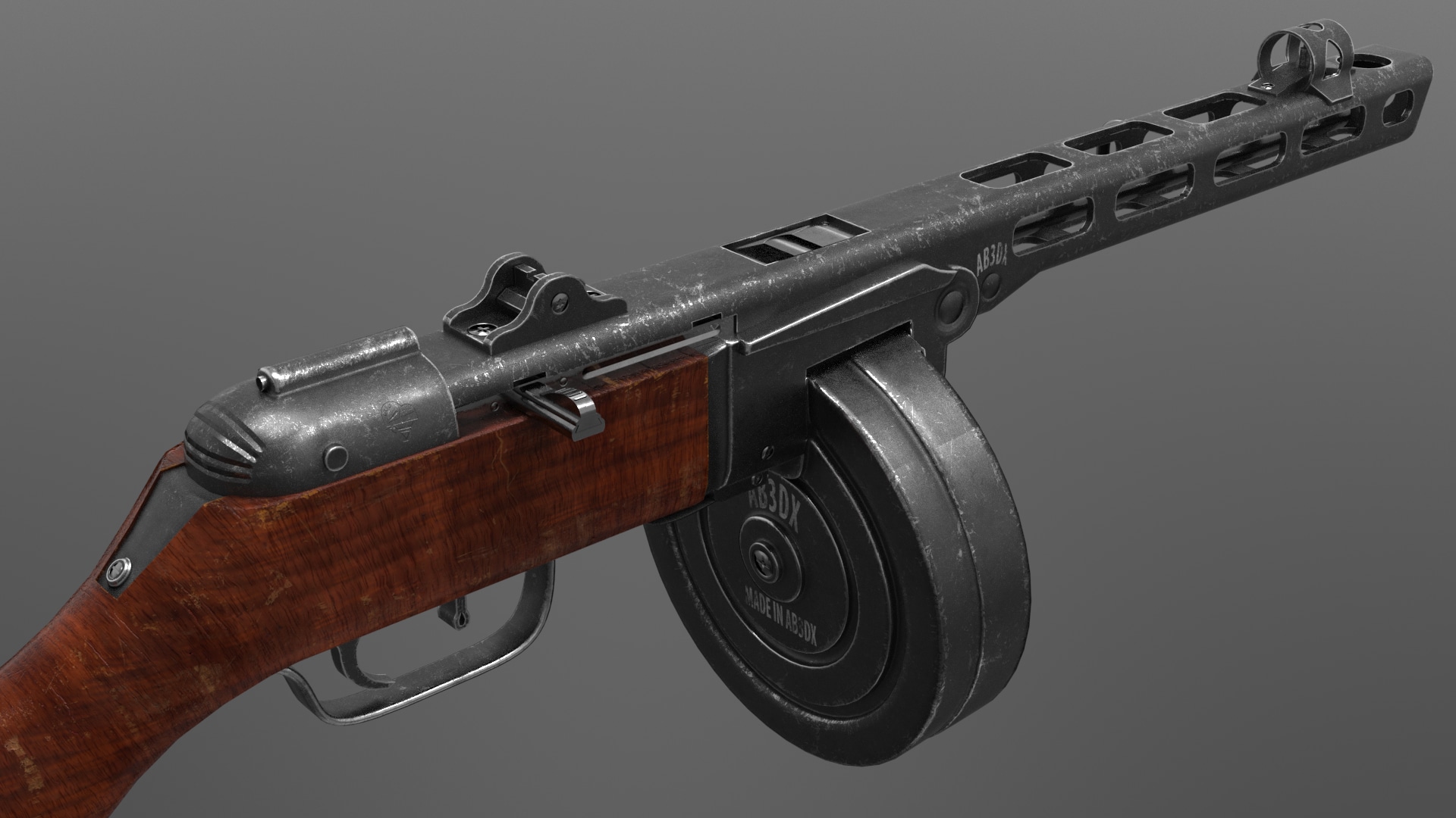 在武器创建的Ppsh-41 Submachine Gun - 虚幻引擎商城