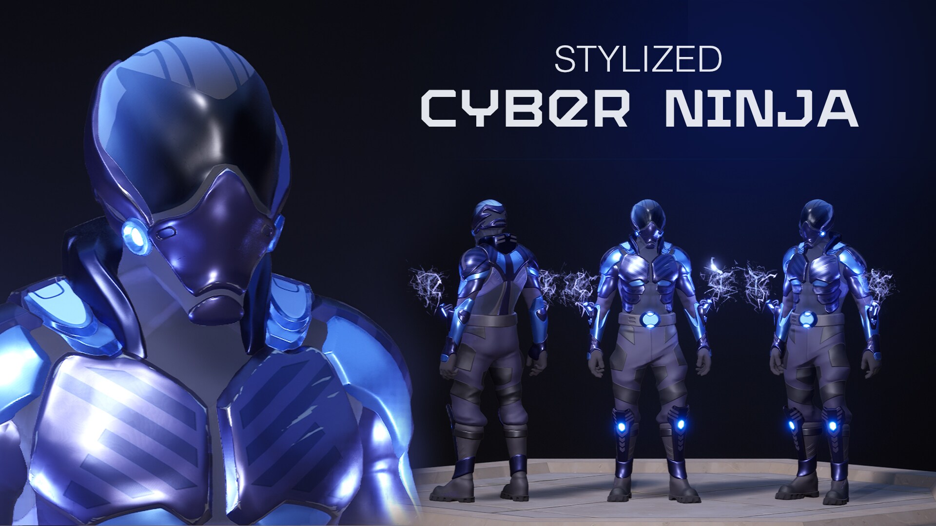 Stylized cyber ninja in Characters - UE Marketplace