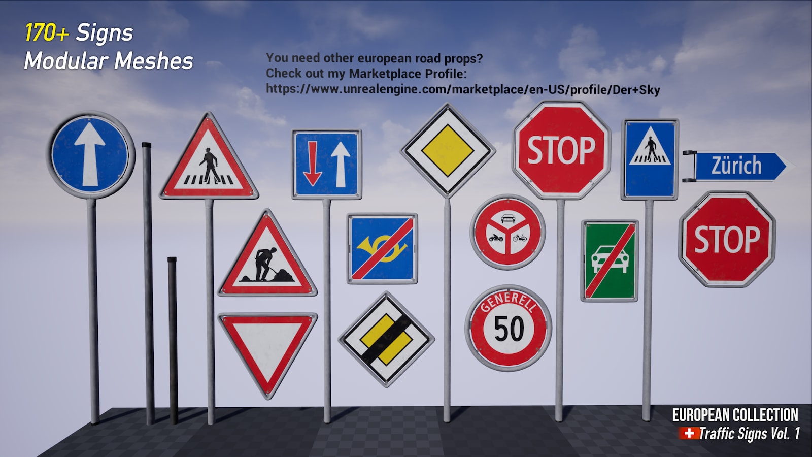 European Collection: Swiss Traffic Signs Vol. 1 in Props - UE Marketplace