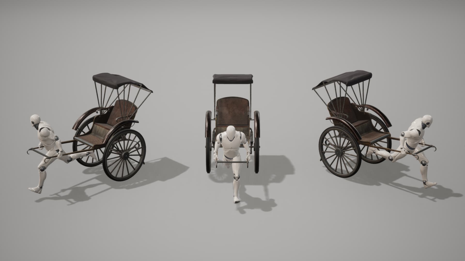 Human Wagon Rickshaw With Animations in Animations - UE Marketplace