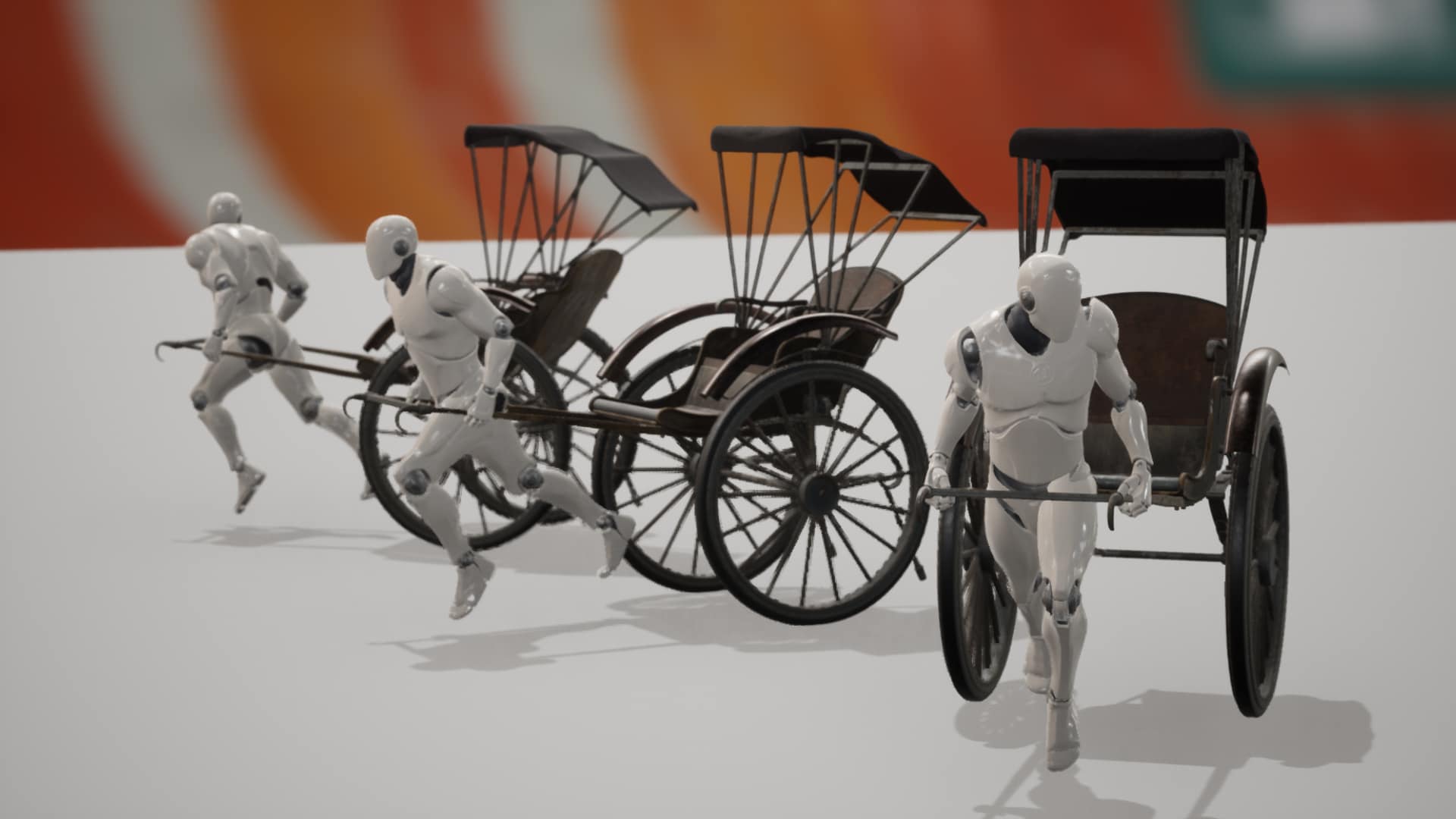 Human Wagon Rickshaw With Animations in Animations - UE Marketplace
