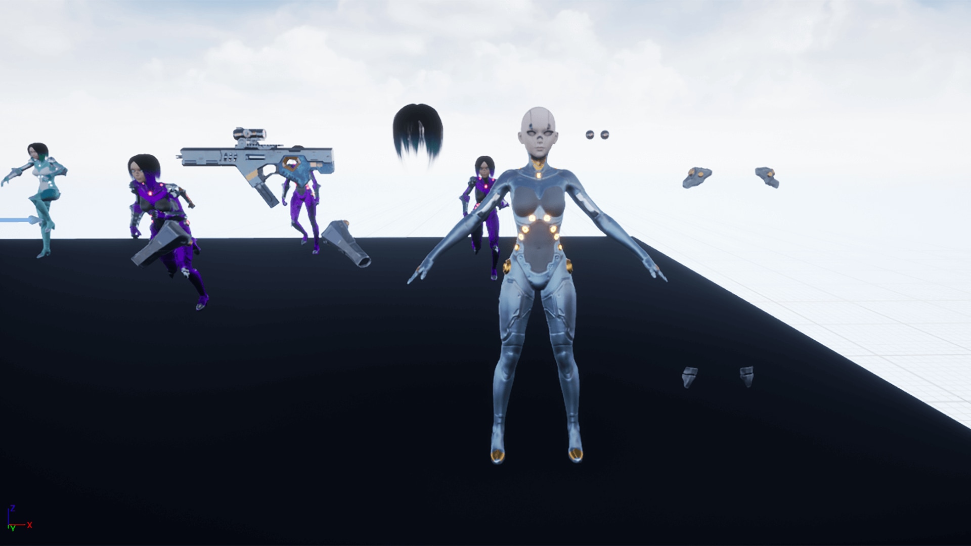 Cyber Girl Game Ready Model in Characters - UE Marketplace