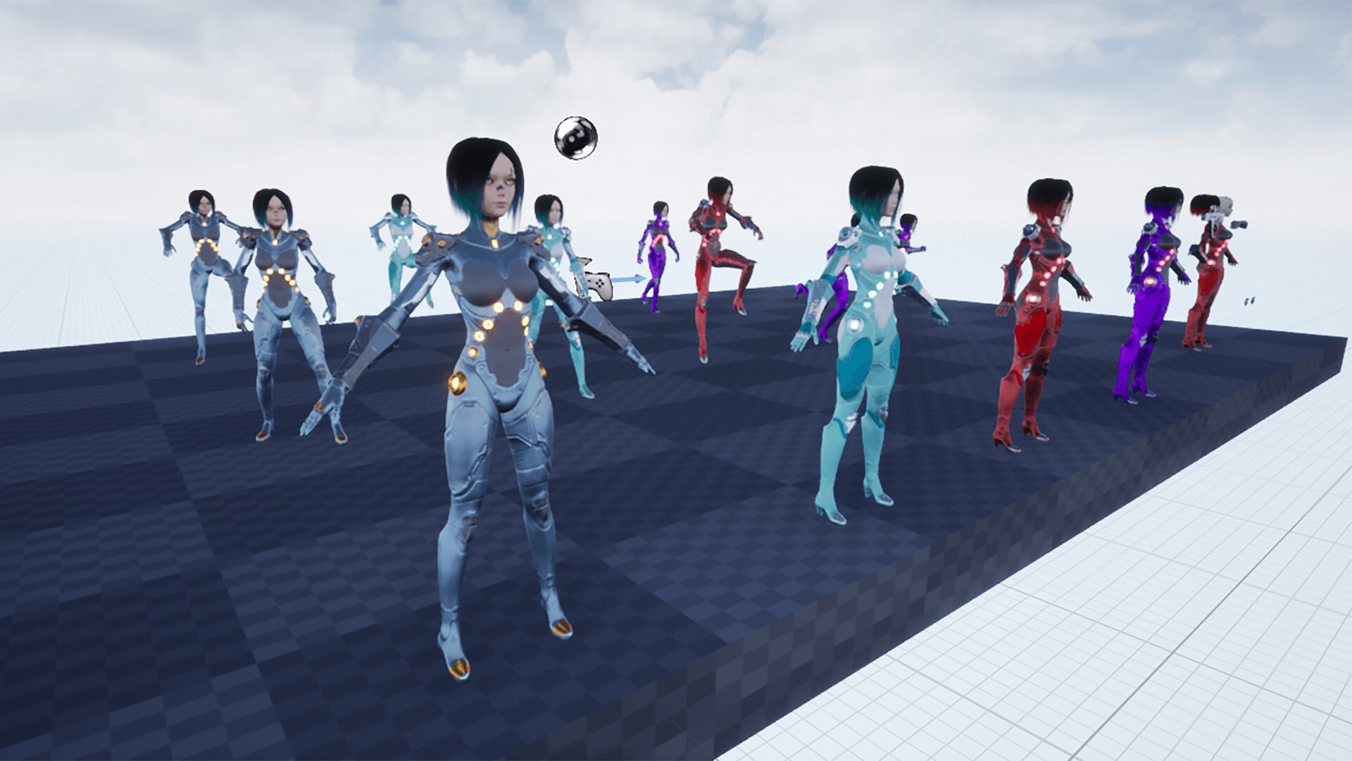 Cyber Girl Game Ready Model in Characters - UE Marketplace