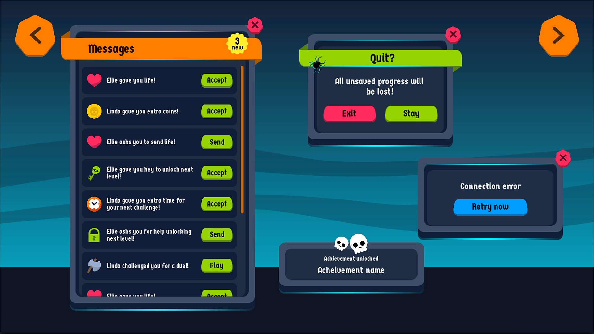 Halloween GUI, Spooky UI Kit + editable PSD/AI source files in 2D ...