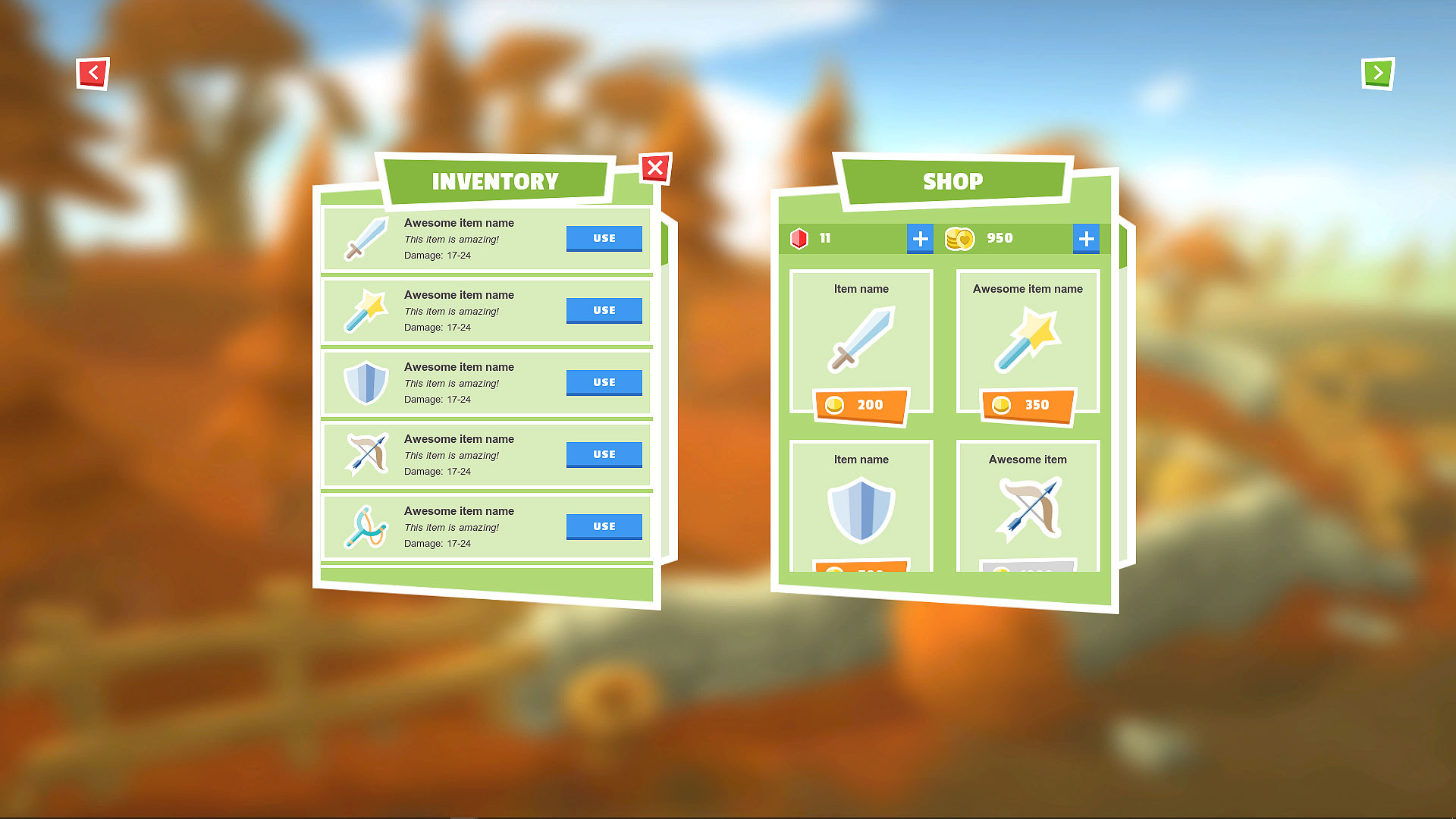 CARTOON, CLEAN GUI / UI KIT + WIDGETS + ICONS + PSD SOURCES