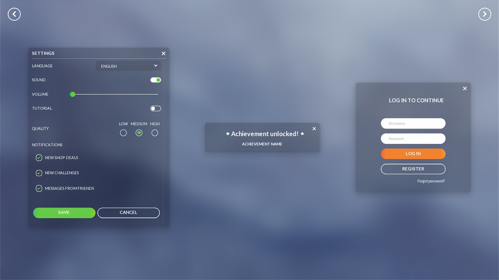 Flat clean GUI / UI KIT 2.0, 884 png, for HD/4K screens, PSD sources in ...