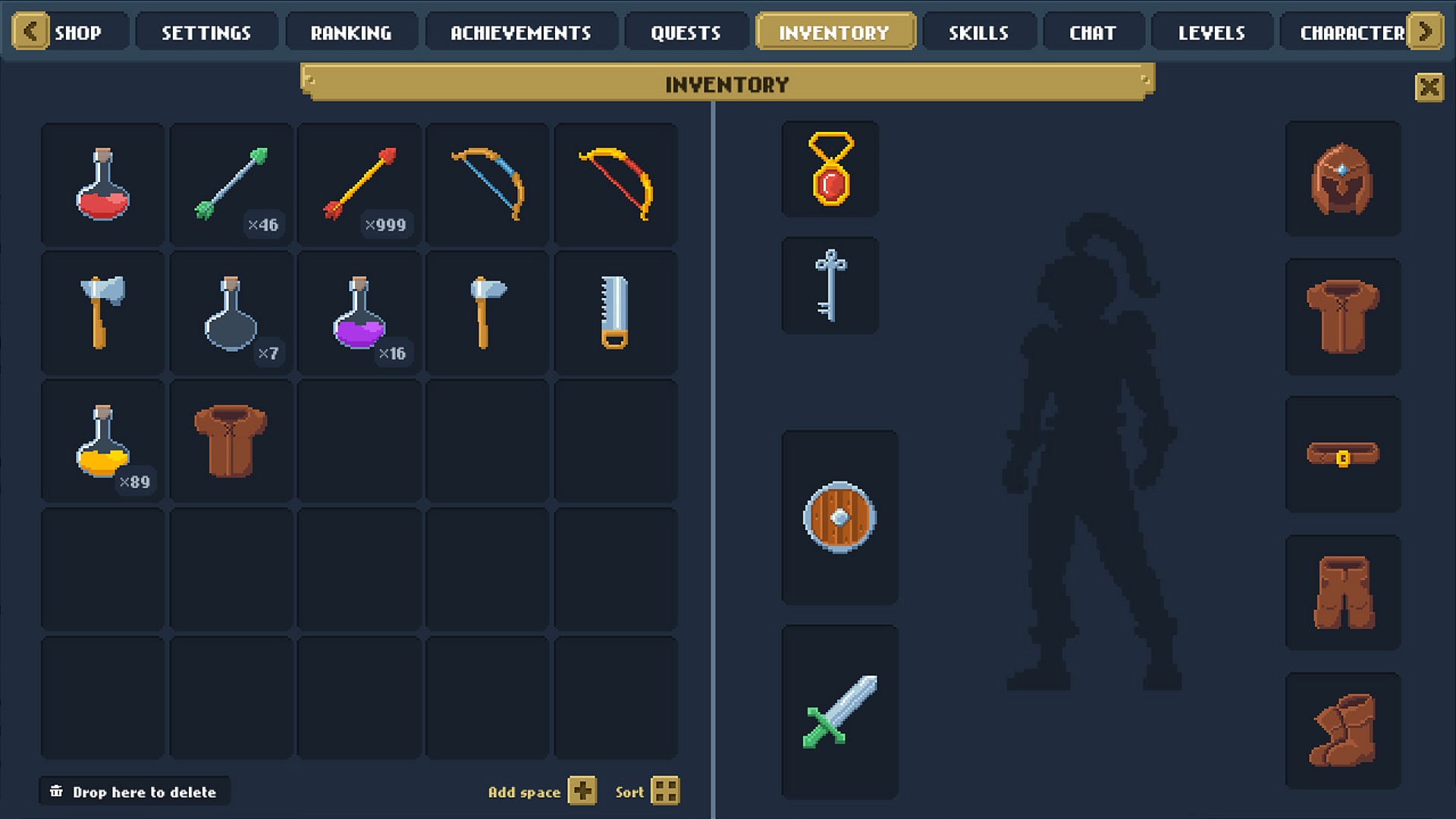 Pixel Art GUI / UI Kit - RPG pack + 132 unique icons + psd, ai sources ...