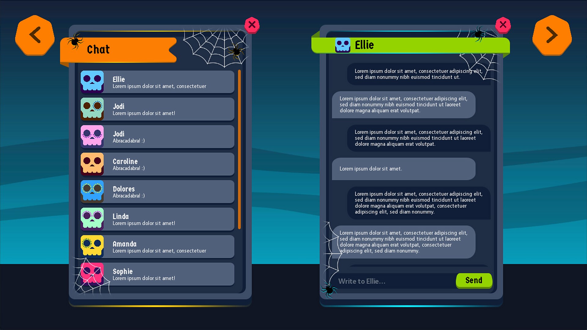 Halloween GUI, Spooky UI Kit + editable PSD/AI source files in 2D ...