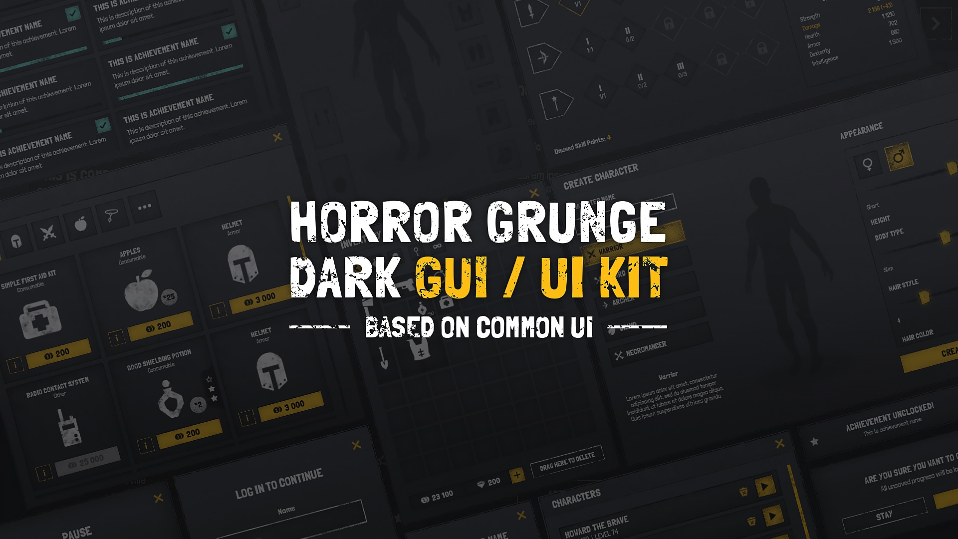 Grunge Military Horror Dark Gui Ui Kit Commonui Psdai Source