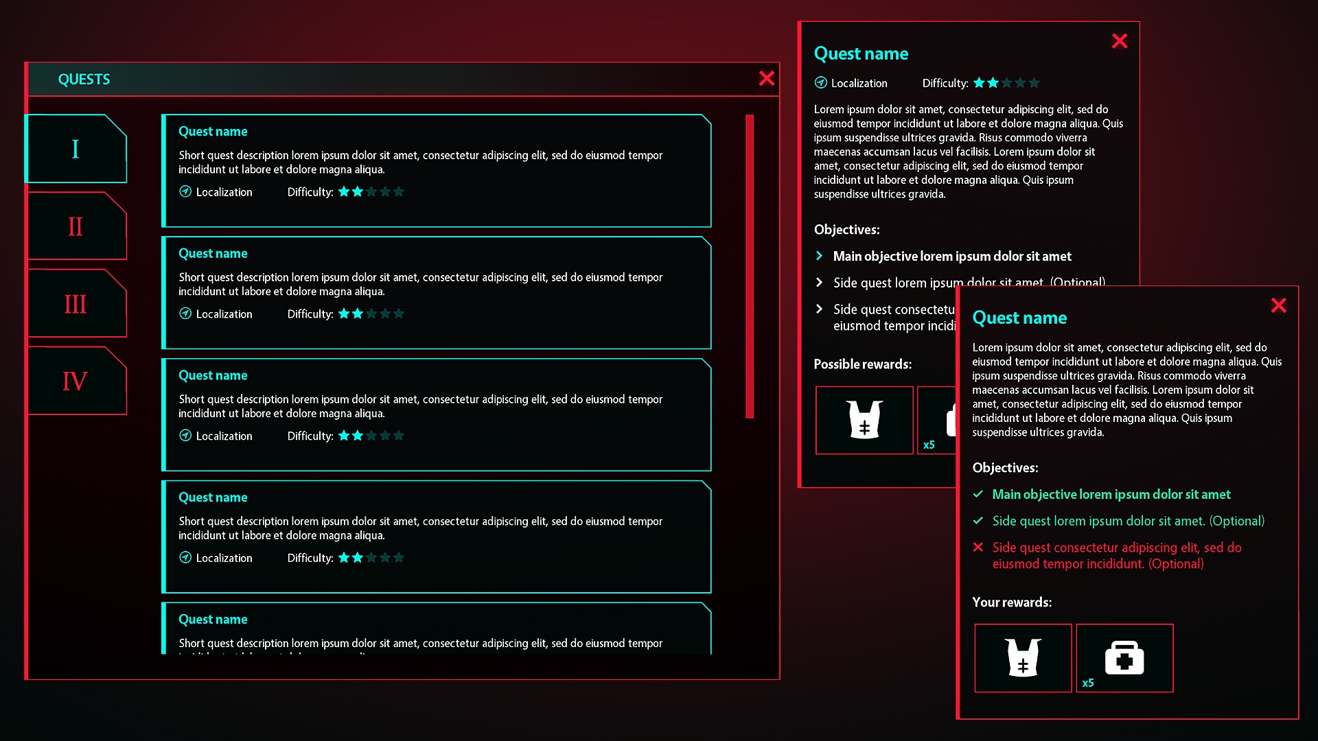 Cyberpunk complete GUI / UI Kit - 86 widgets, over 1300 PNG, editable ...