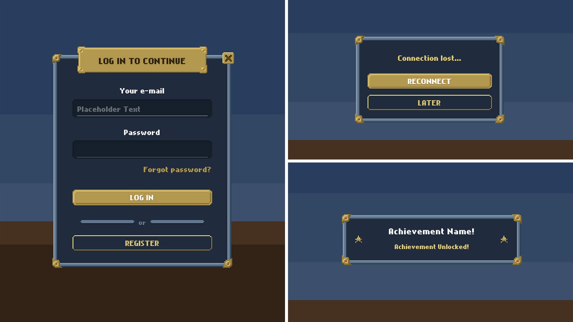 Pixel Art GUI / UI Kit - RPG pack + 132 unique icons + psd, ai sources ...