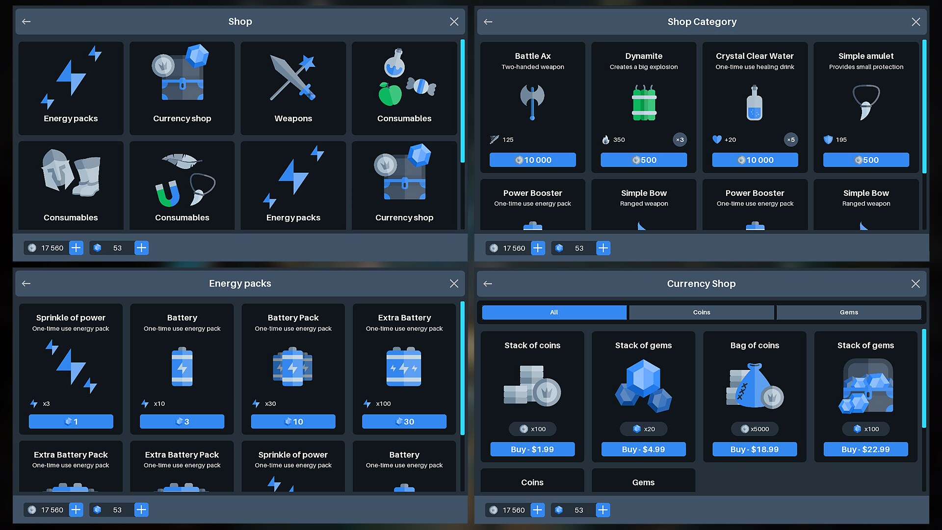 Dark Gui Ui Main Menu Pro Kit Complete Solution In 2d Assets Ue