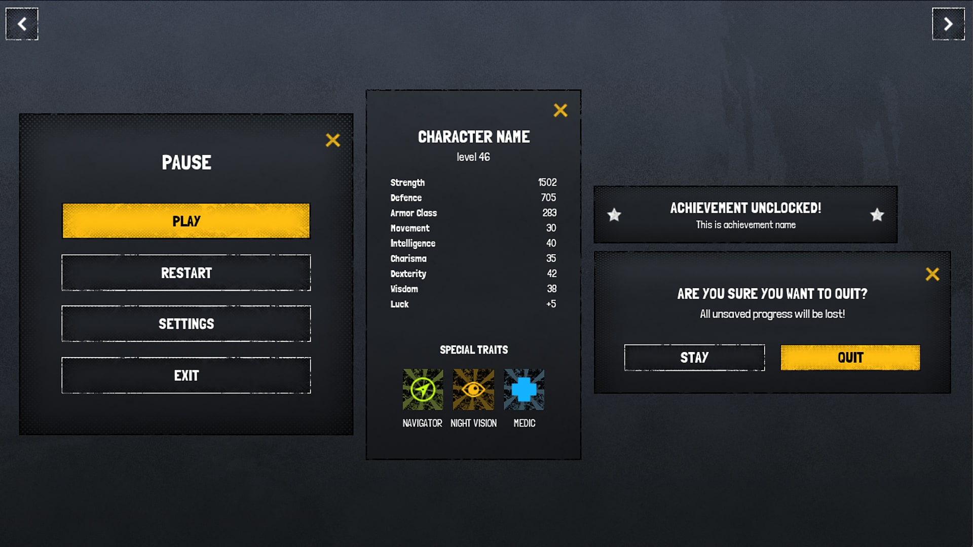 Grunge / Military / Horror Dark GUI / UI KIT (CommonUI) + psd/ai source ...