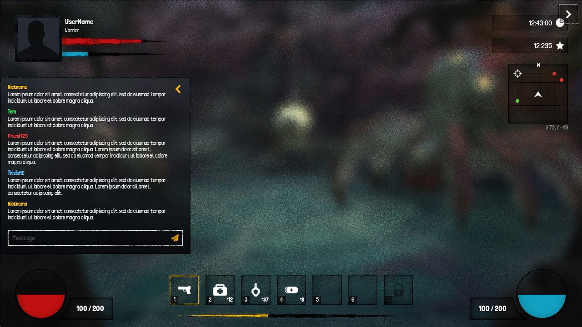 Grunge / Military / Horror Dark GUI / UI KIT (CommonUI) + psd/ai source ...