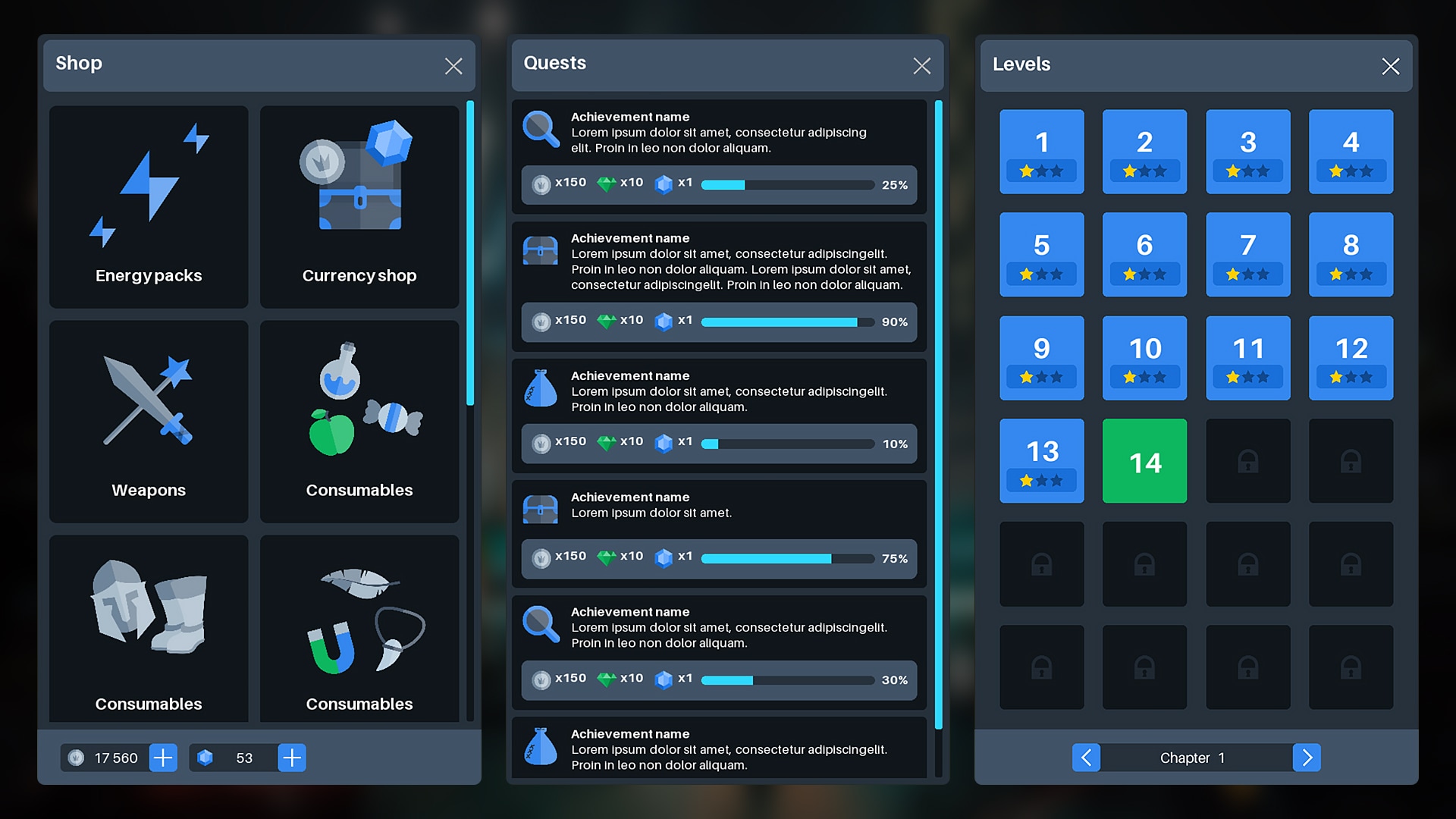 Dark Gui Ui Main Menu Pro Kit Complete Solution In 2d Assets Ue