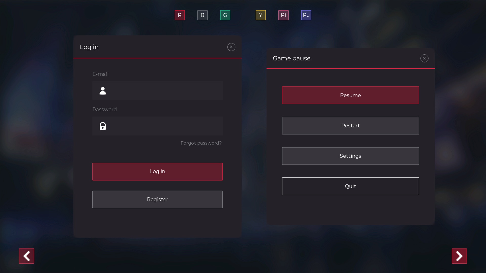 Flat Dark Gui Ui Kit 5 Color Themes In 2d Assets Ue Marketplace