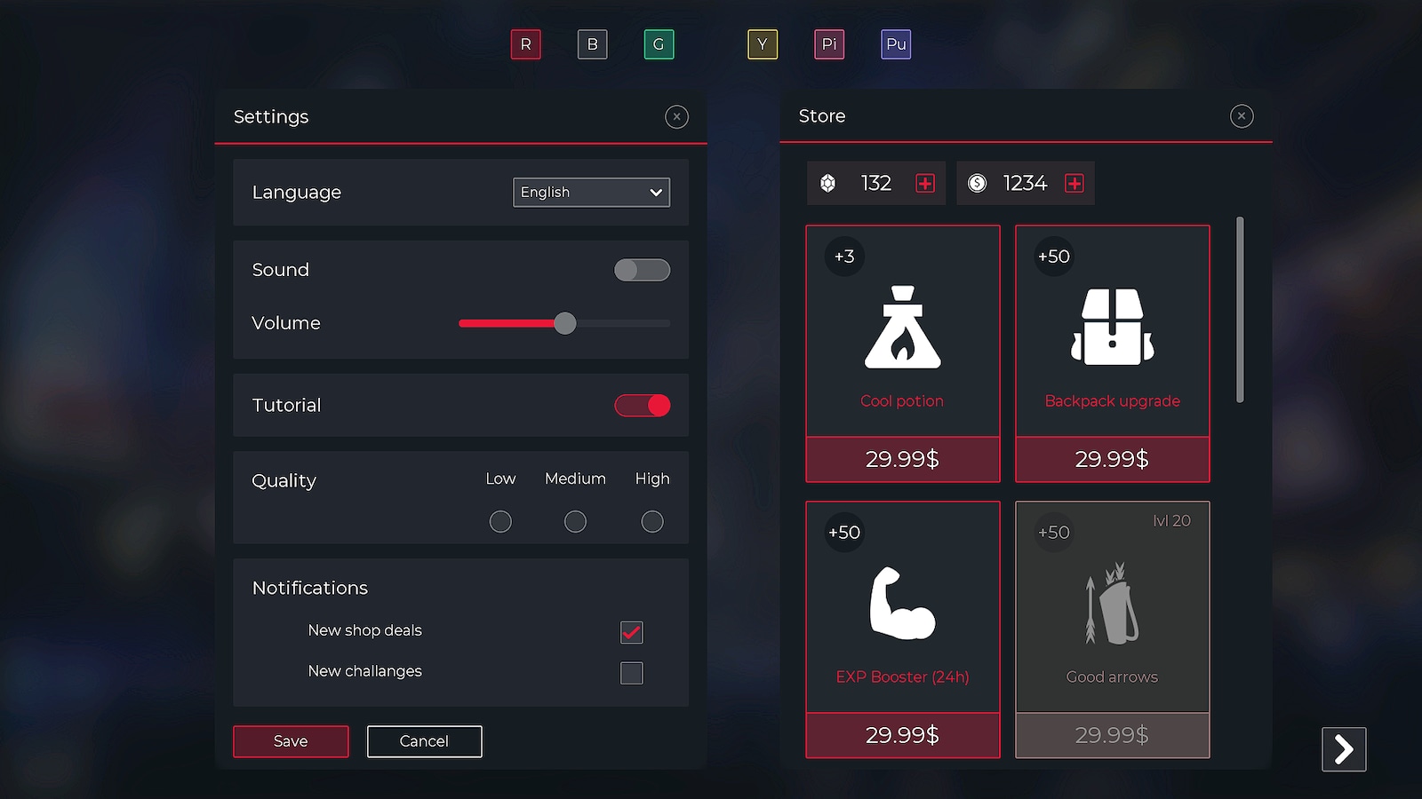 Flat Dark Gui Ui Kit 5 Color Themes In 2d Assets Ue Marketplace