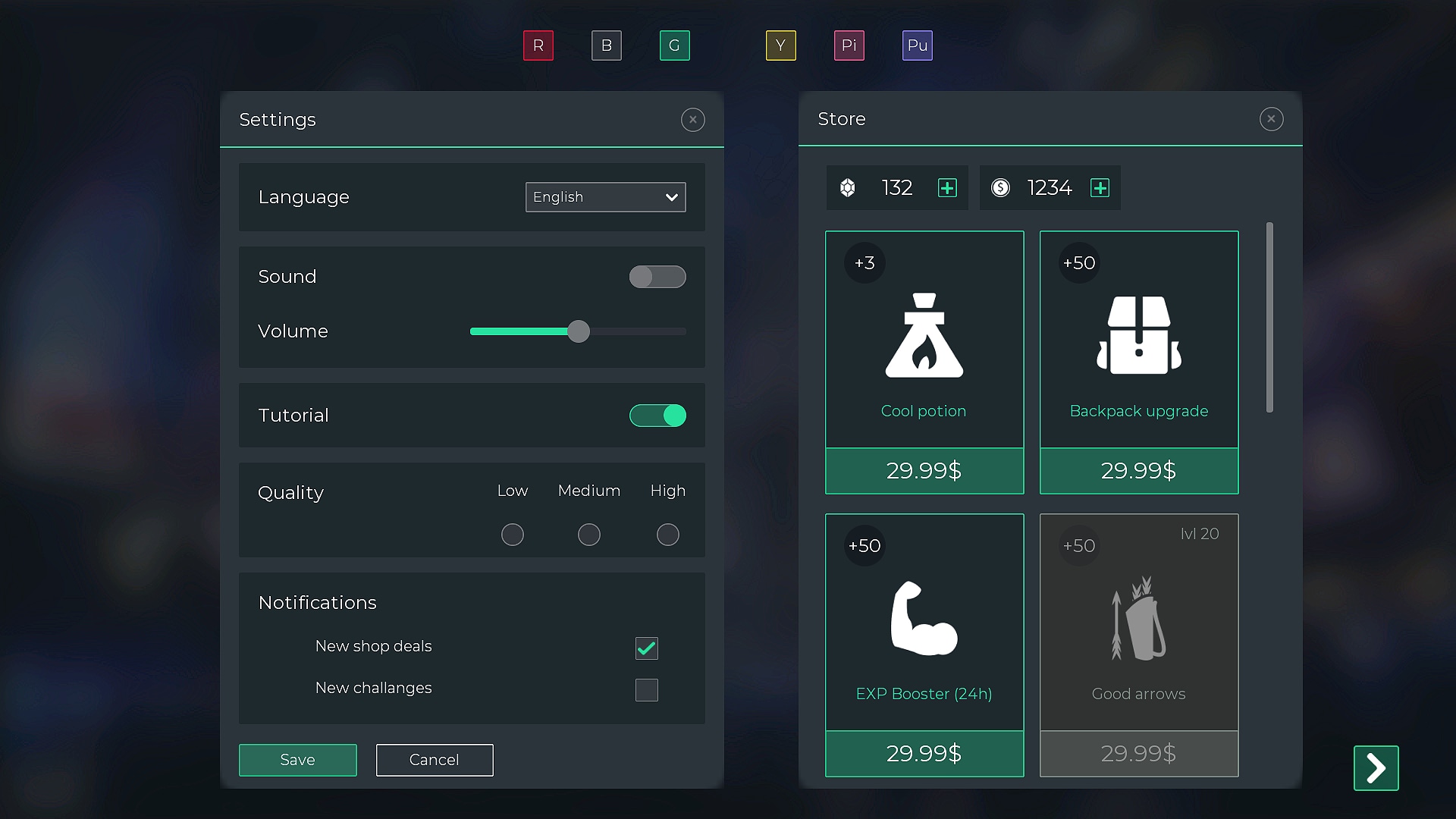 Flat Dark Gui Ui Kit 5 Color Themes In 2d Assets Ue Marketplace