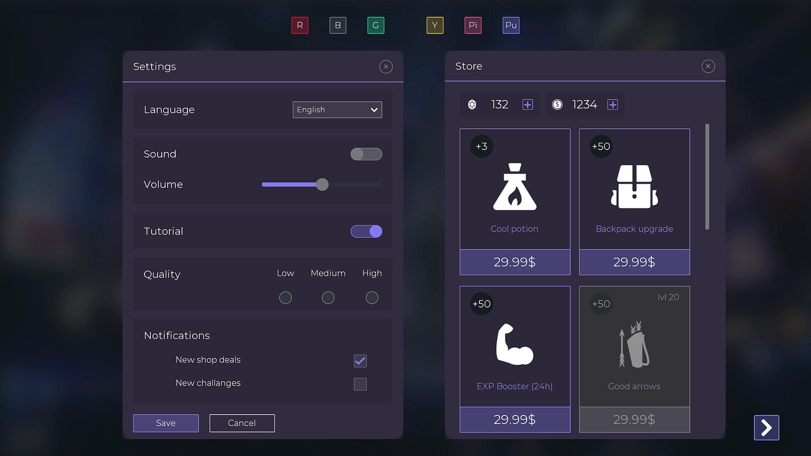 Flat Dark GUI / UI Kit - 5 color themes! in 2D Assets - UE Marketplace