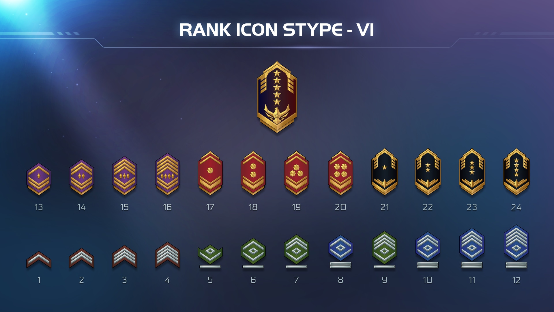 FREE - Asset - 4.26 - 4.27 - 2D Icons - 150 Space Rank | Unreal Asset