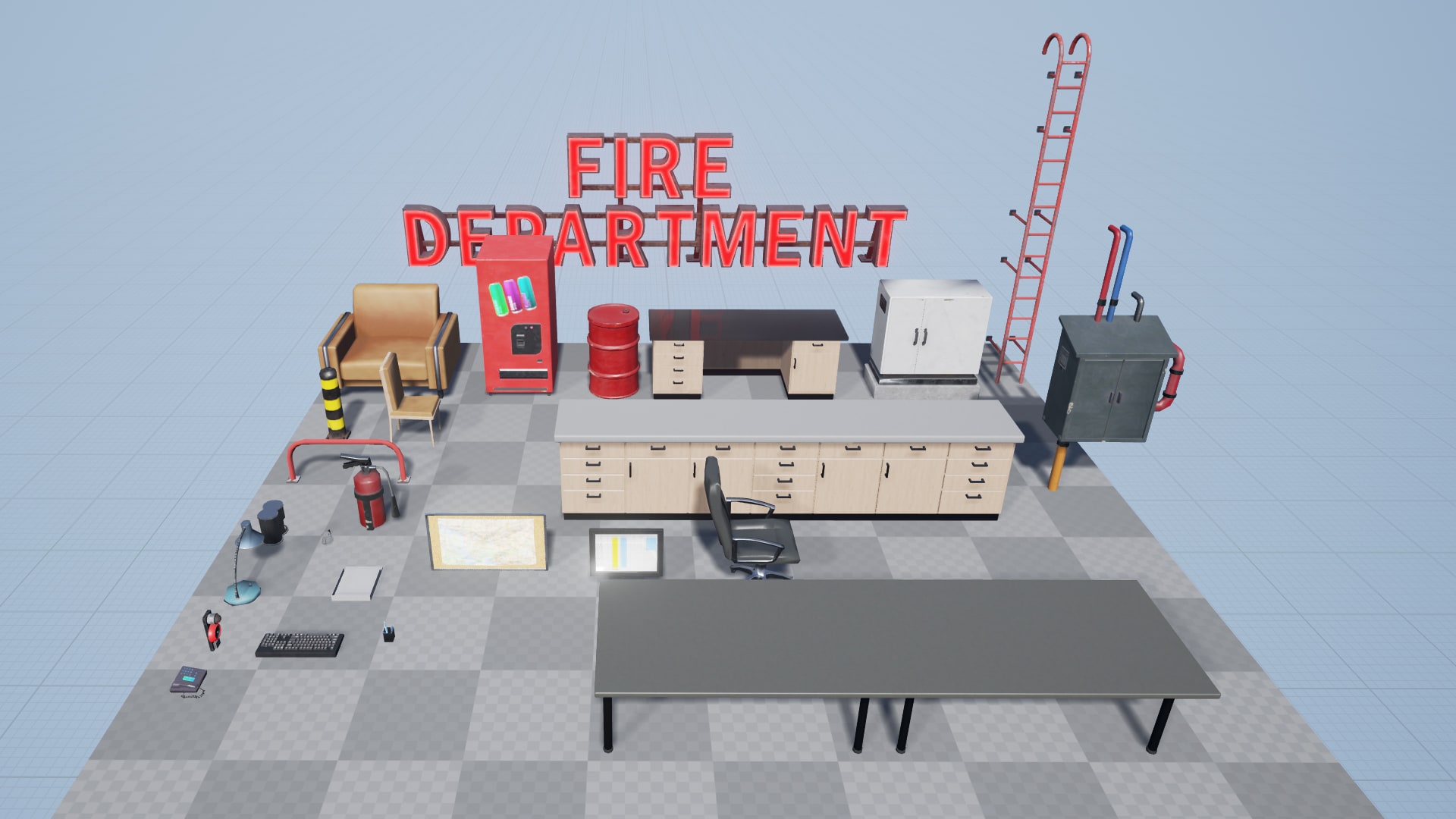 Fire Department - Modular pack with interior in Props - UE Marketplace