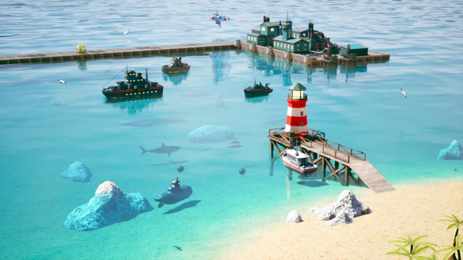 Set of Cartoon Warships in Blueprints - UE Marketplace