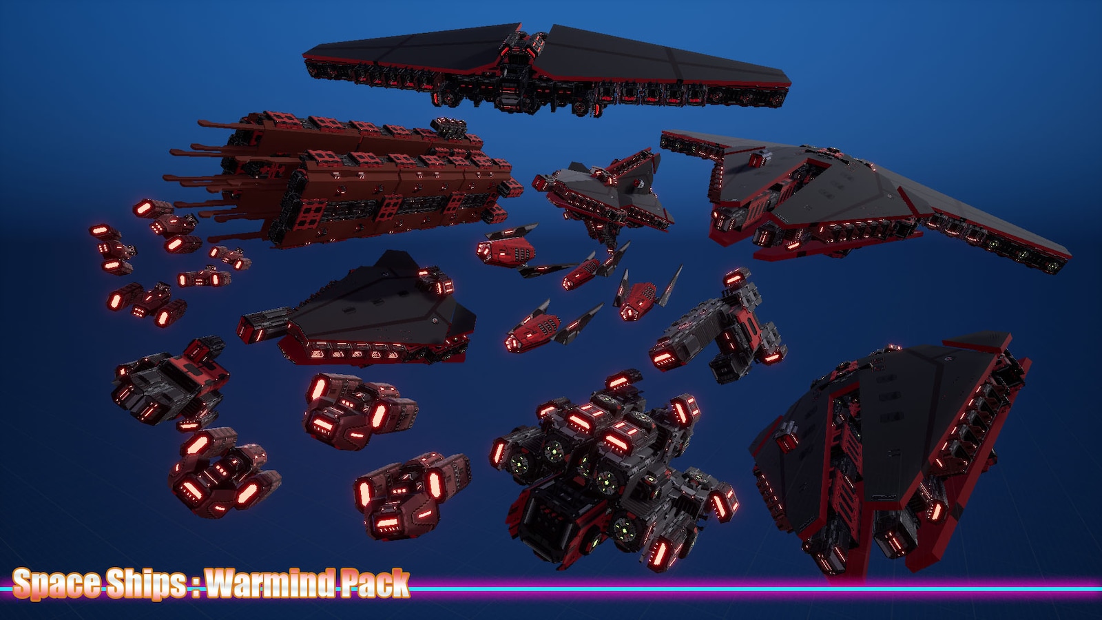 3D Pixel Art Spaceships : Warmind Fighters and Battleships in Props ...