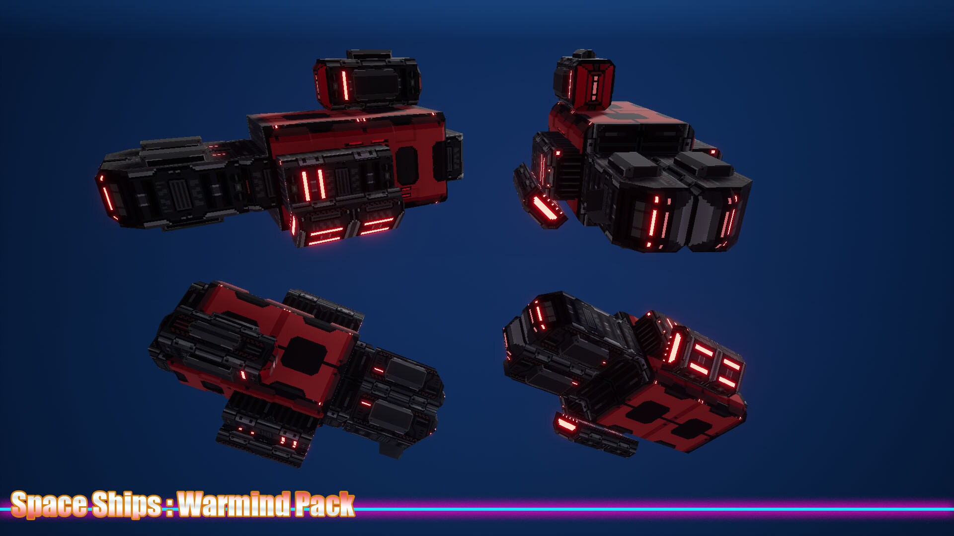 3D Pixel Art Spaceships : Warmind Fighters and Battleships in Props ...