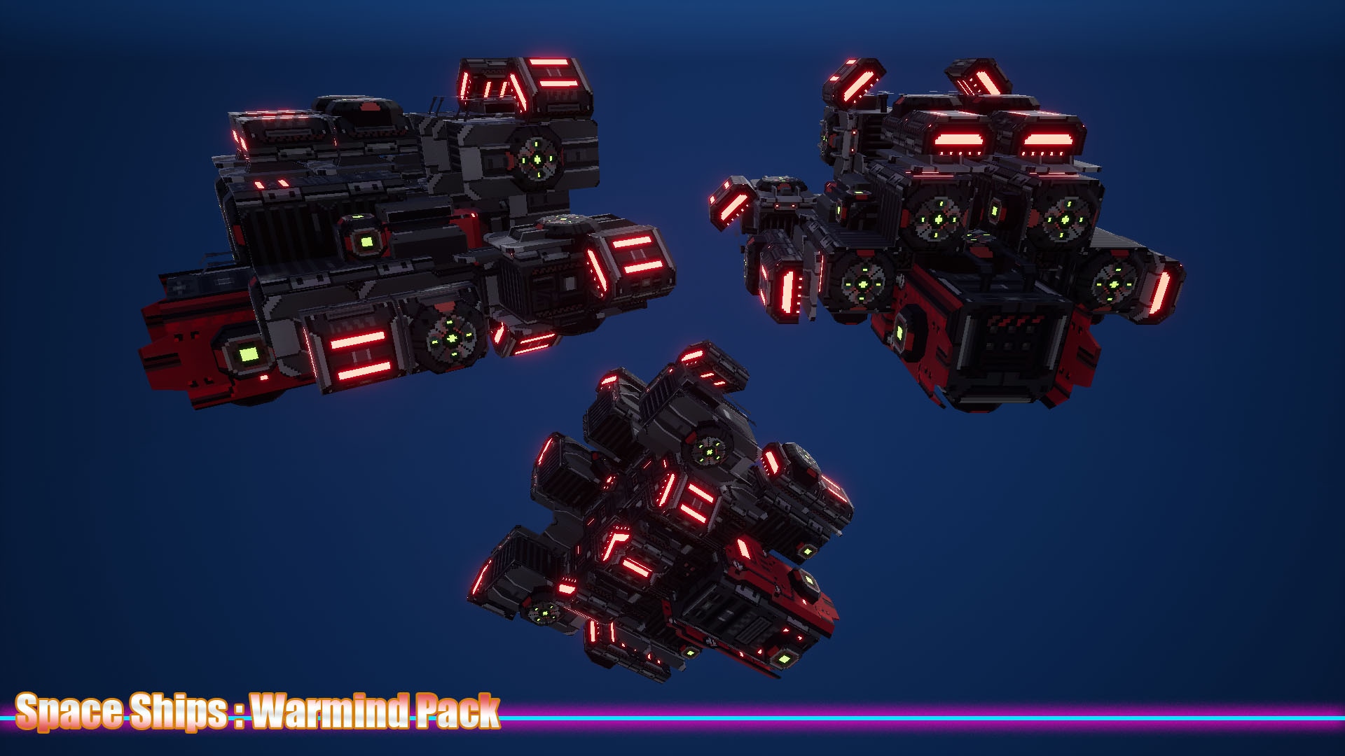 3D Pixel Art Spaceships : Warmind Fighters and Battleships in Props ...