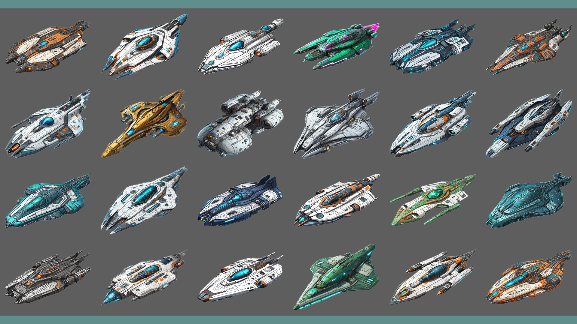 126 Spaceship Icons - Semi-realistic cartoon style w/ transparent ...