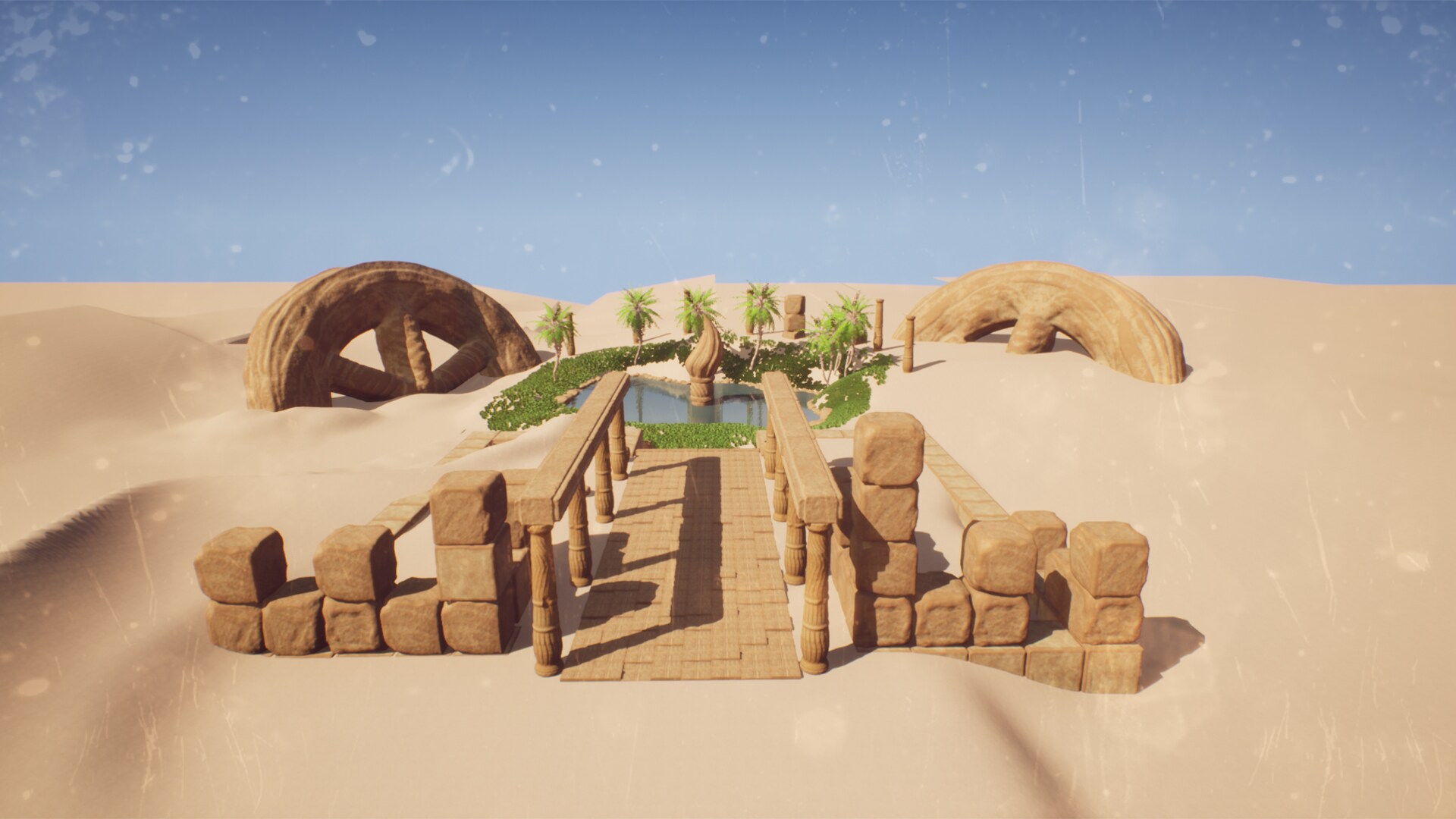 FREE - Asset - 4.26 - 4.27 - Ancient Desert Oasis Temple Ruins w ...