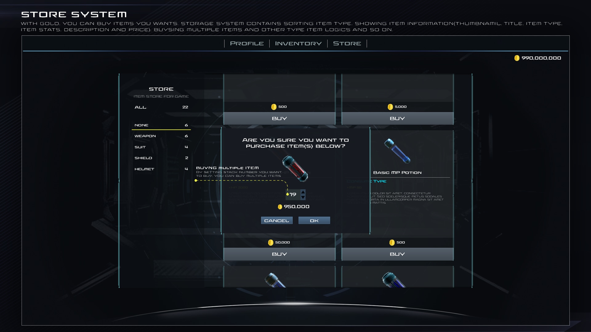 Dynamic UI Inventory, Equipment, Store in Blueprints - UE Marketplace