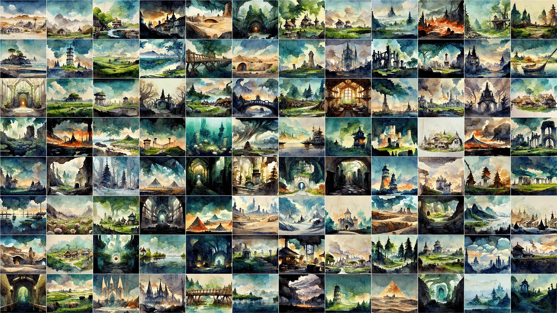 Watercolor Icons 3 - Places & Things - Fantasy & RPG themed icons：2D ...