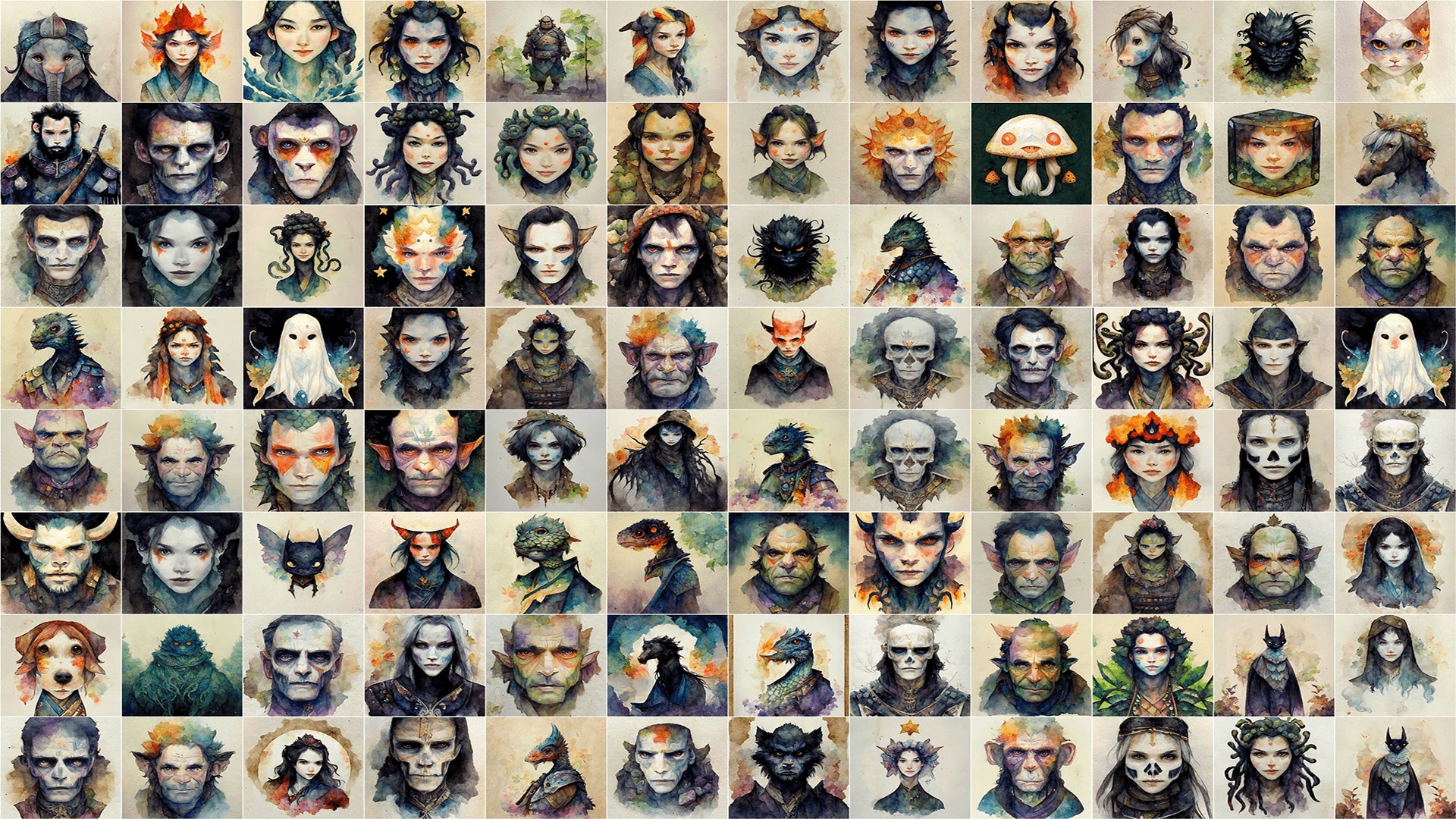 Watercolor Icons 2 - Monsters & Animals - Fantasy & RPG themed Icons in ...