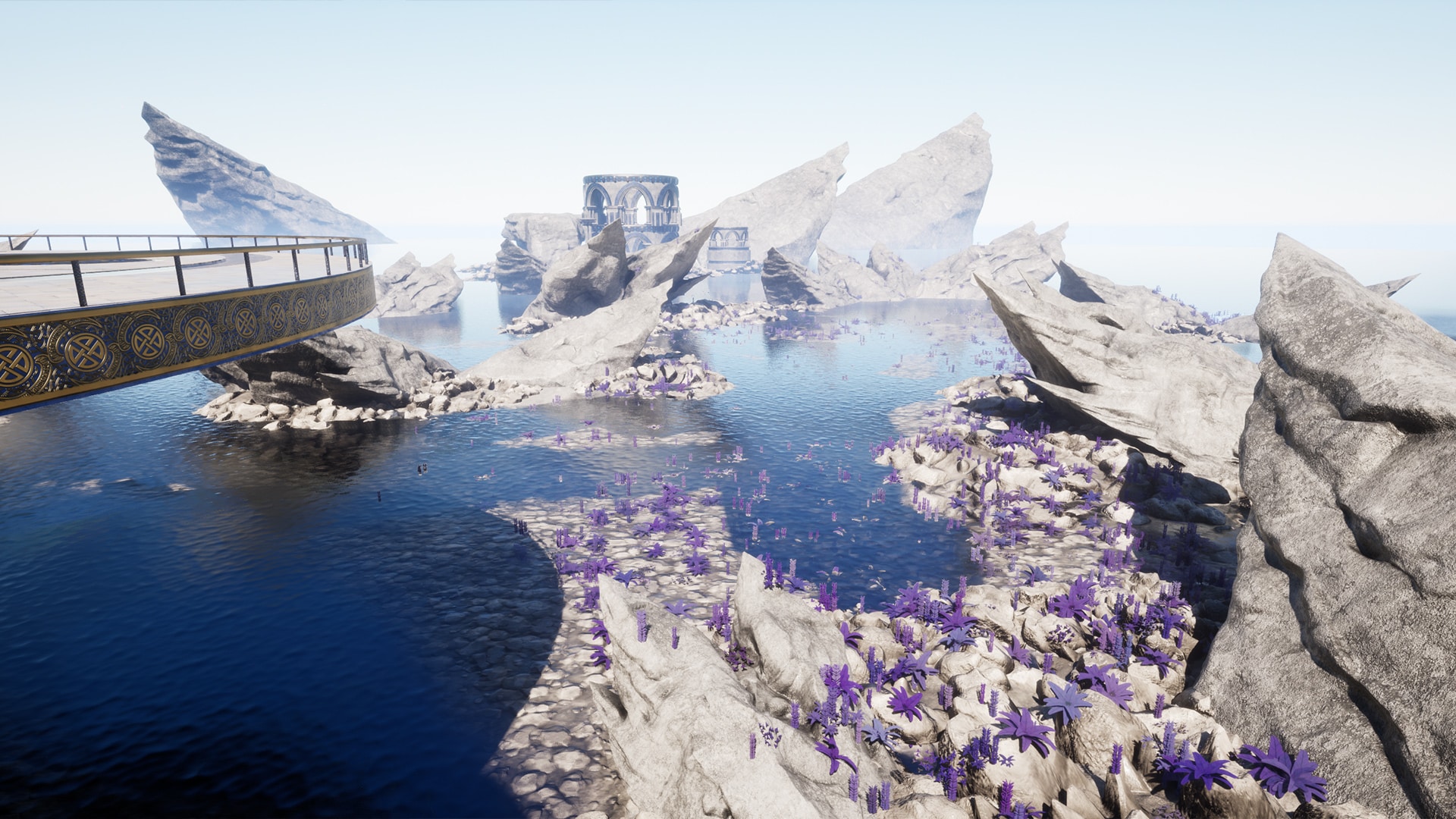 在环境创建的Modular Water Cave Temple Nanite - 虚幻引擎商城